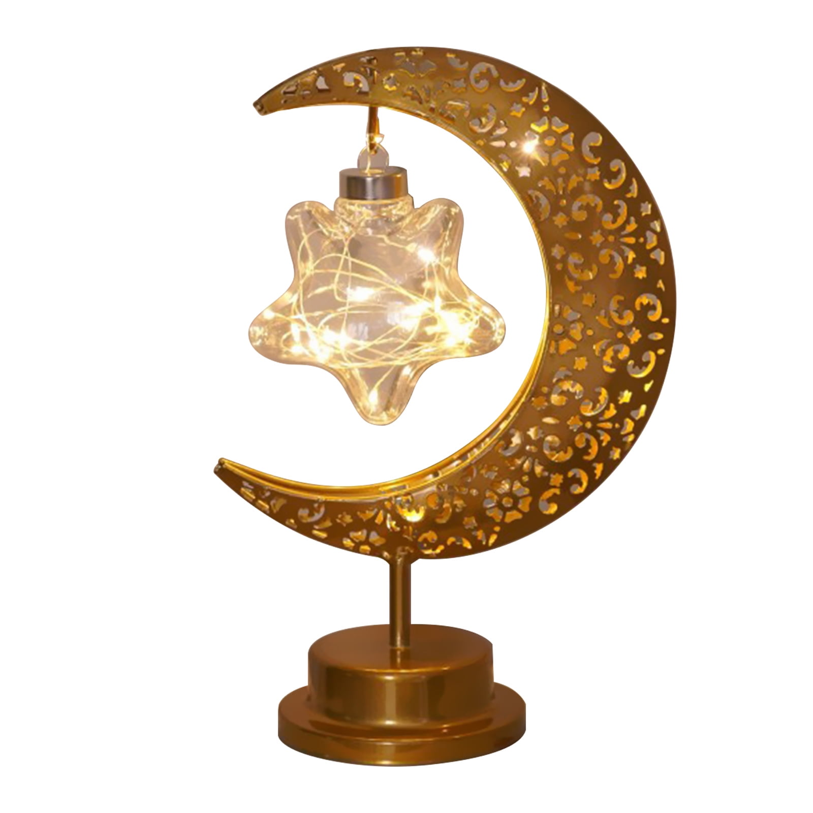 Garhelper Muslim Moon Lamp Ramadan Lanterns For Table Mini Iron Mid ...