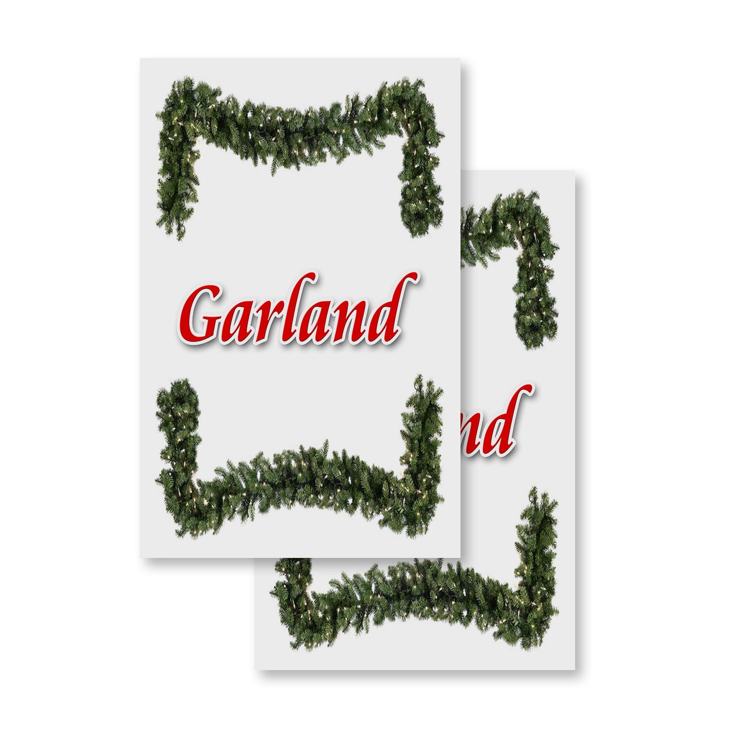 Garland (2-PACK) 24" x 36" Vinyl Decals | Sign Insert Peel & Stick ...