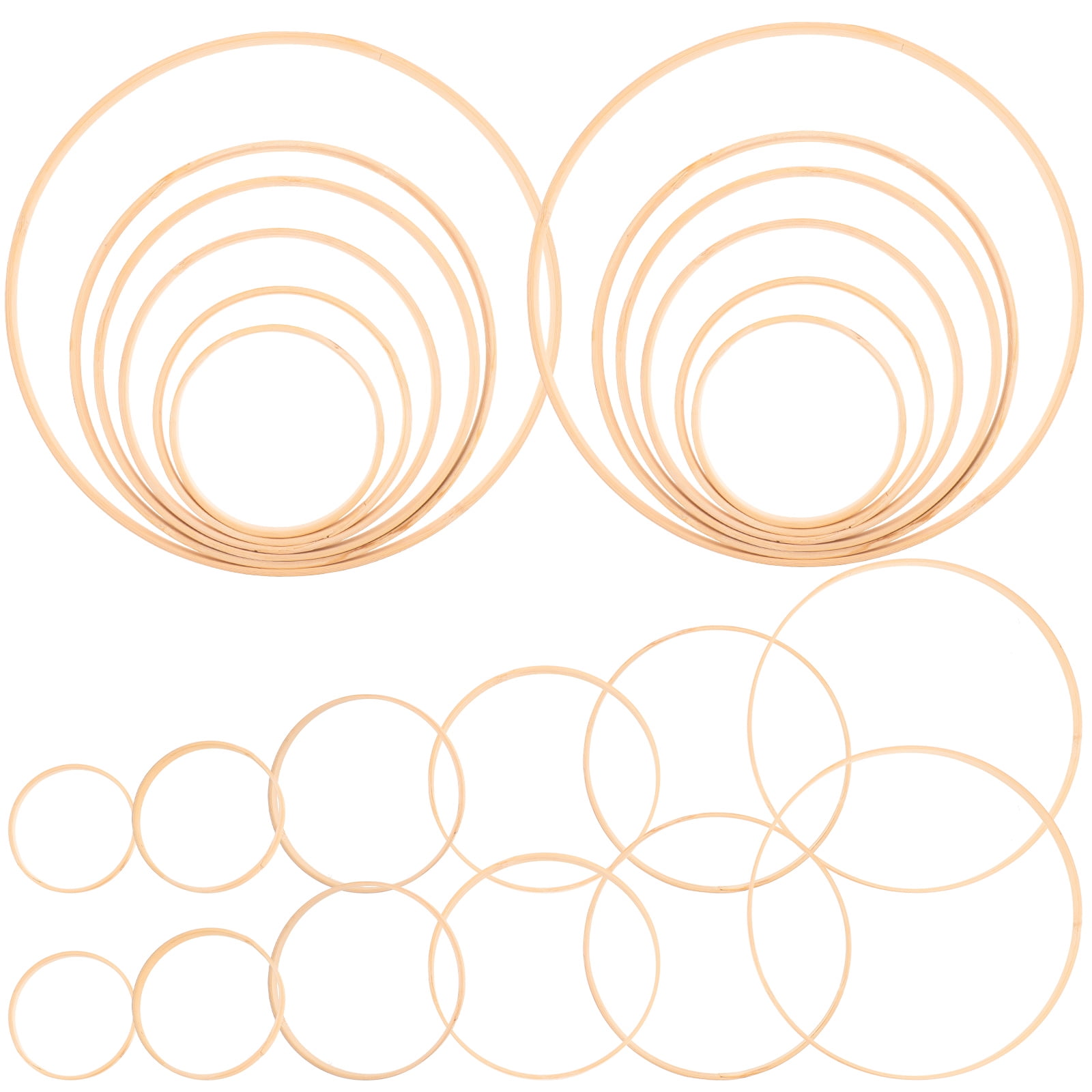 Garland Bamboo Circle Wedding Basket Dream Catcher Wooden Macrame Rings ...