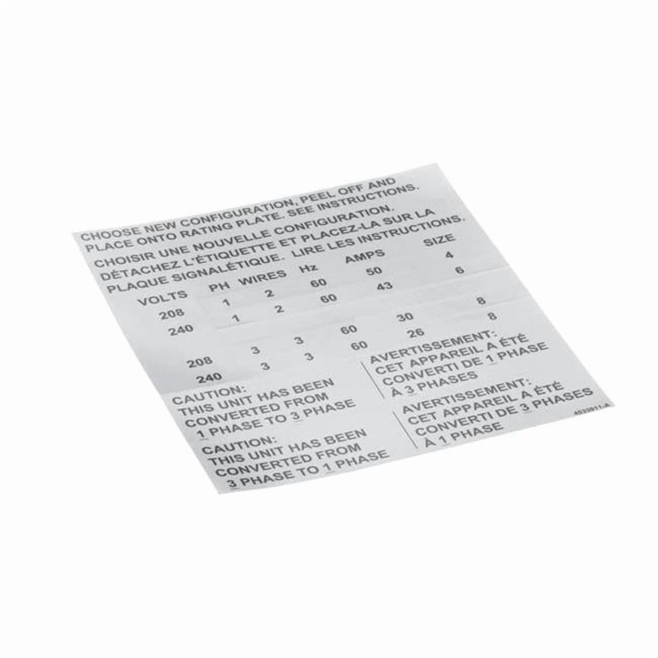 Garland 4533009 Genuine OEM Decal & Label - Electrical & Phase ...