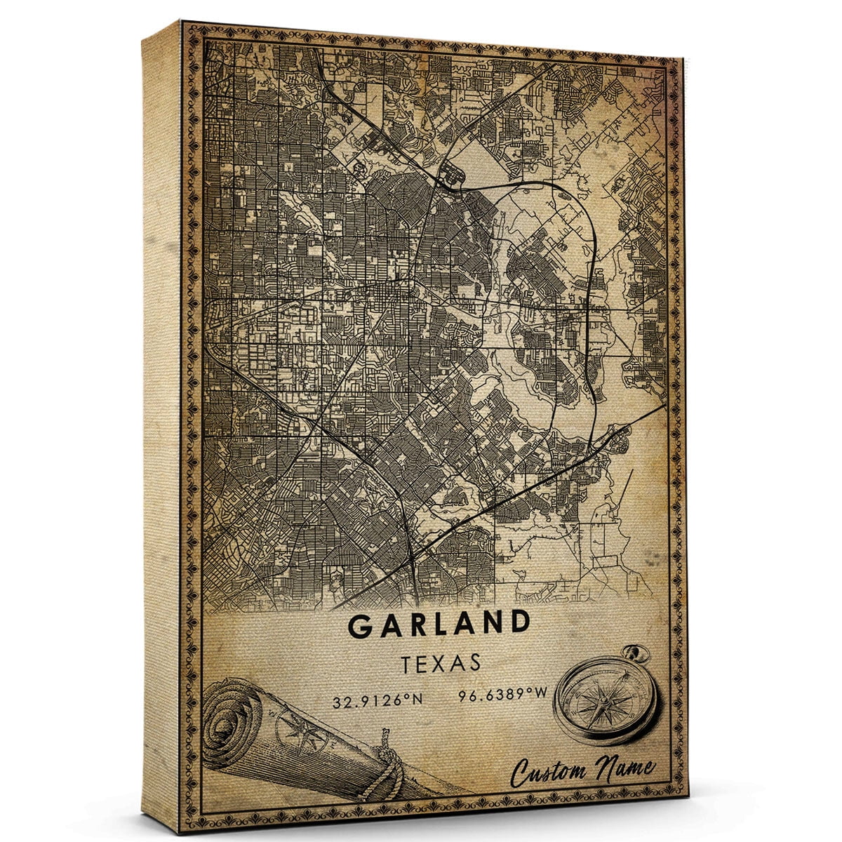 Garland Map Poster, Texas Map Art Poster, Canvas, Garland Map City ...