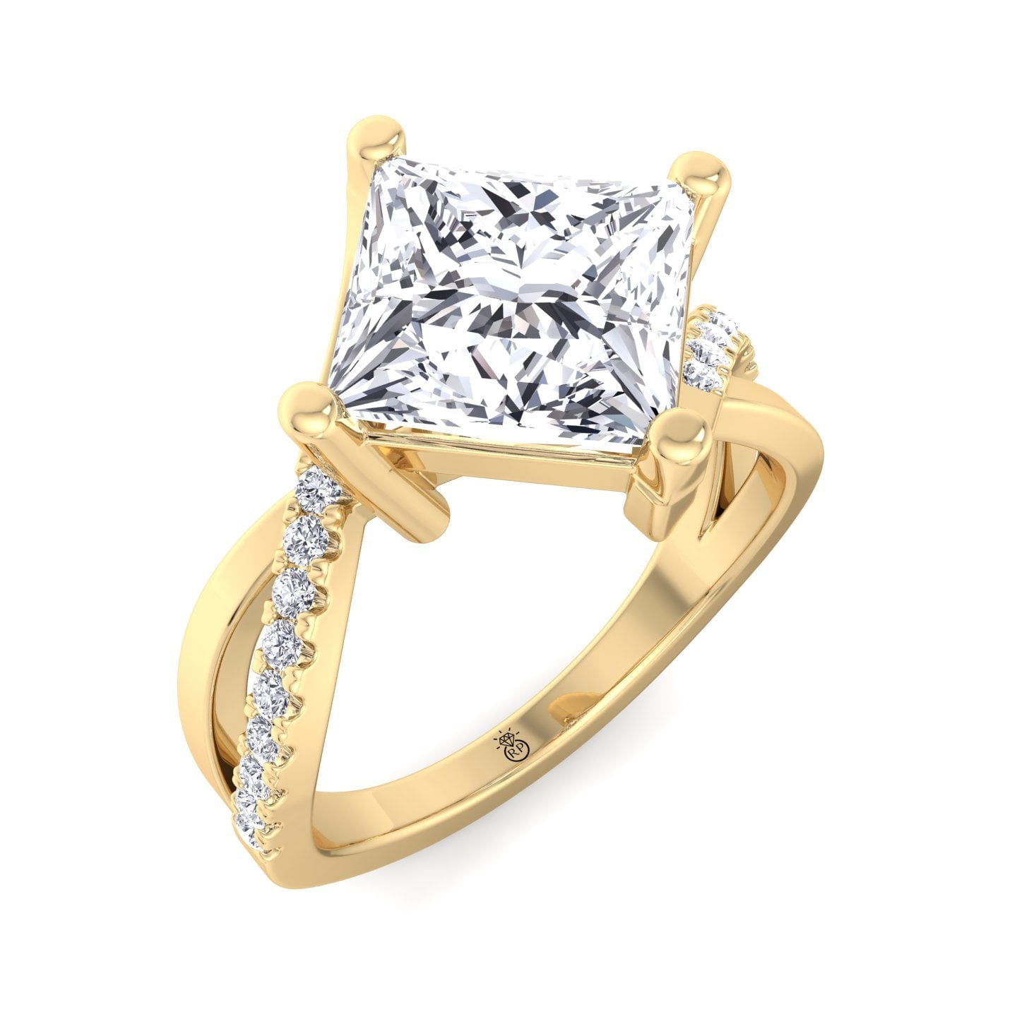 Garland - Moissanite Princess Cut Lab Diamond Engagement Ring With Wrap ...