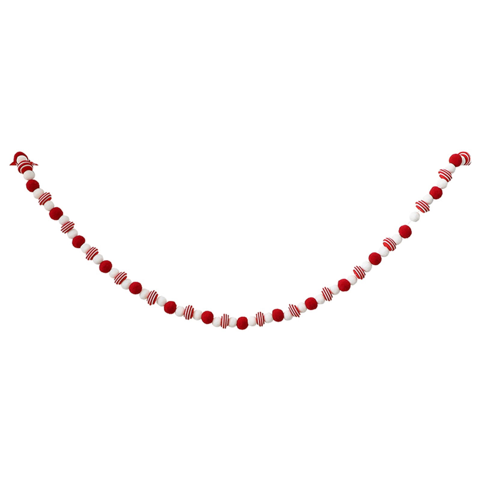 Garland Red and White Felt Ball Ornament Garland , Cute Pompom Strings ...