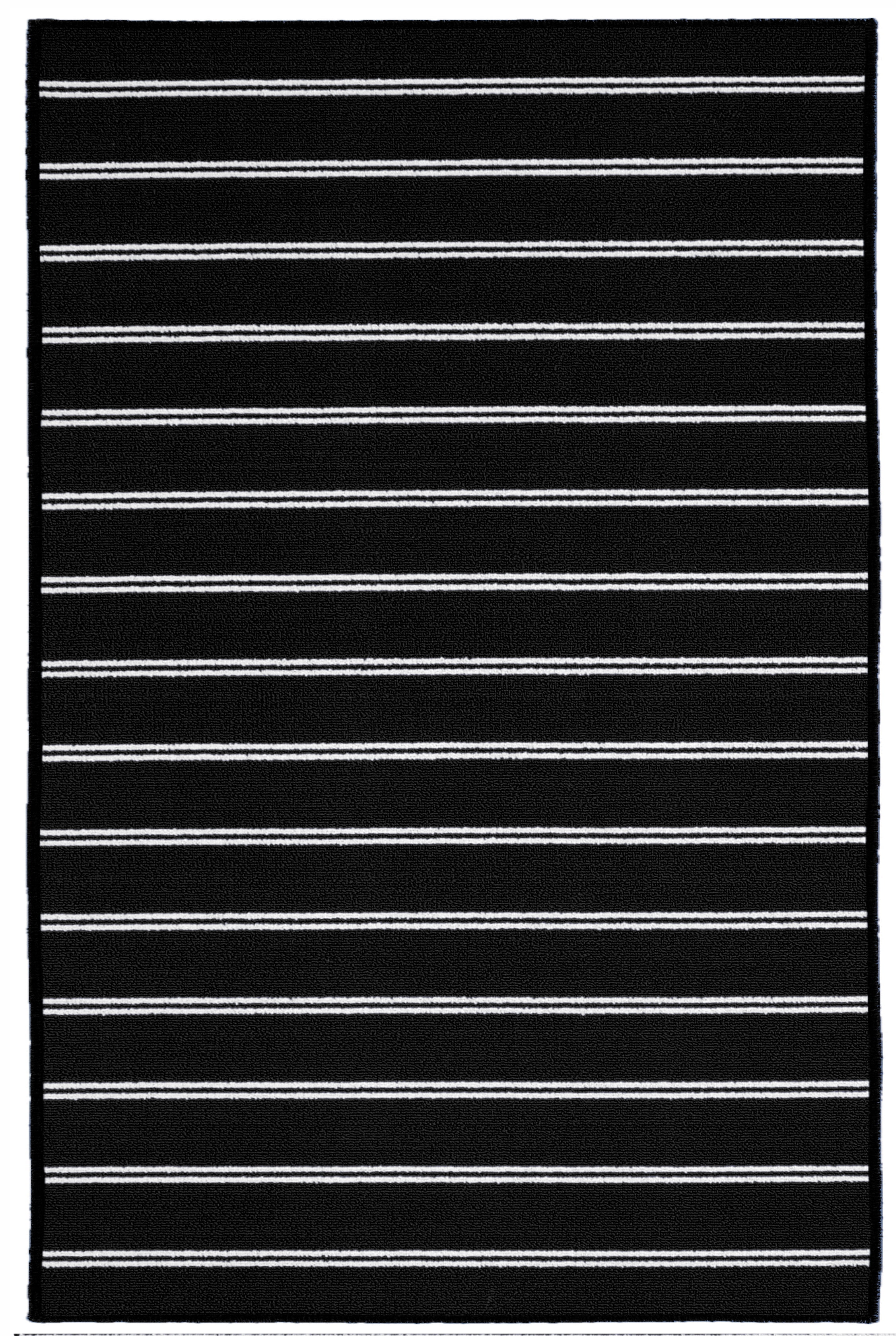 Garland Rug Avery Polypropylene Black Indoor Area Rug, 4' x 6 ...