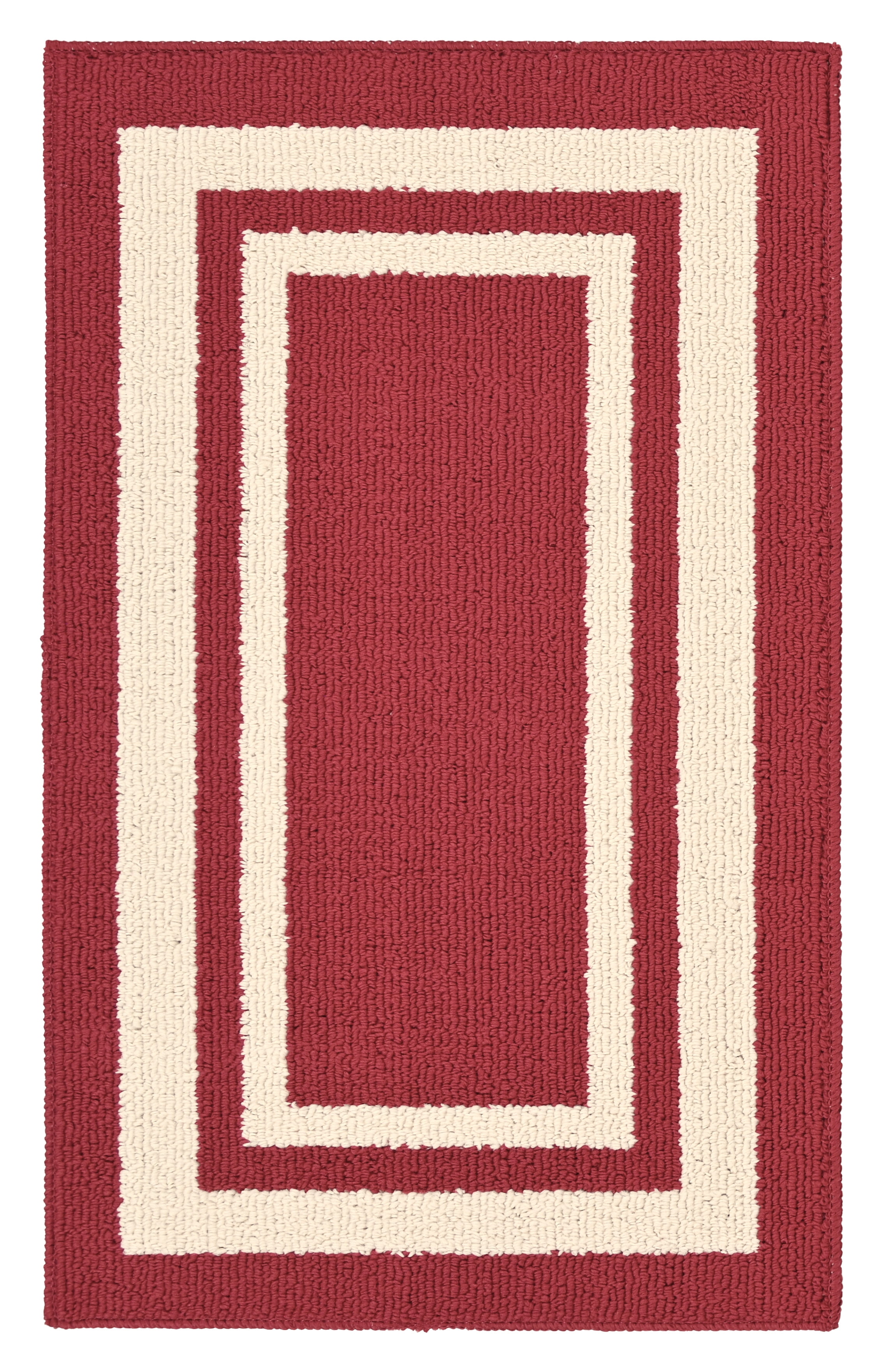 Garland Rug Borderline Polypropylene Burgundy/Tan Indoor/Outdoor Accent ...