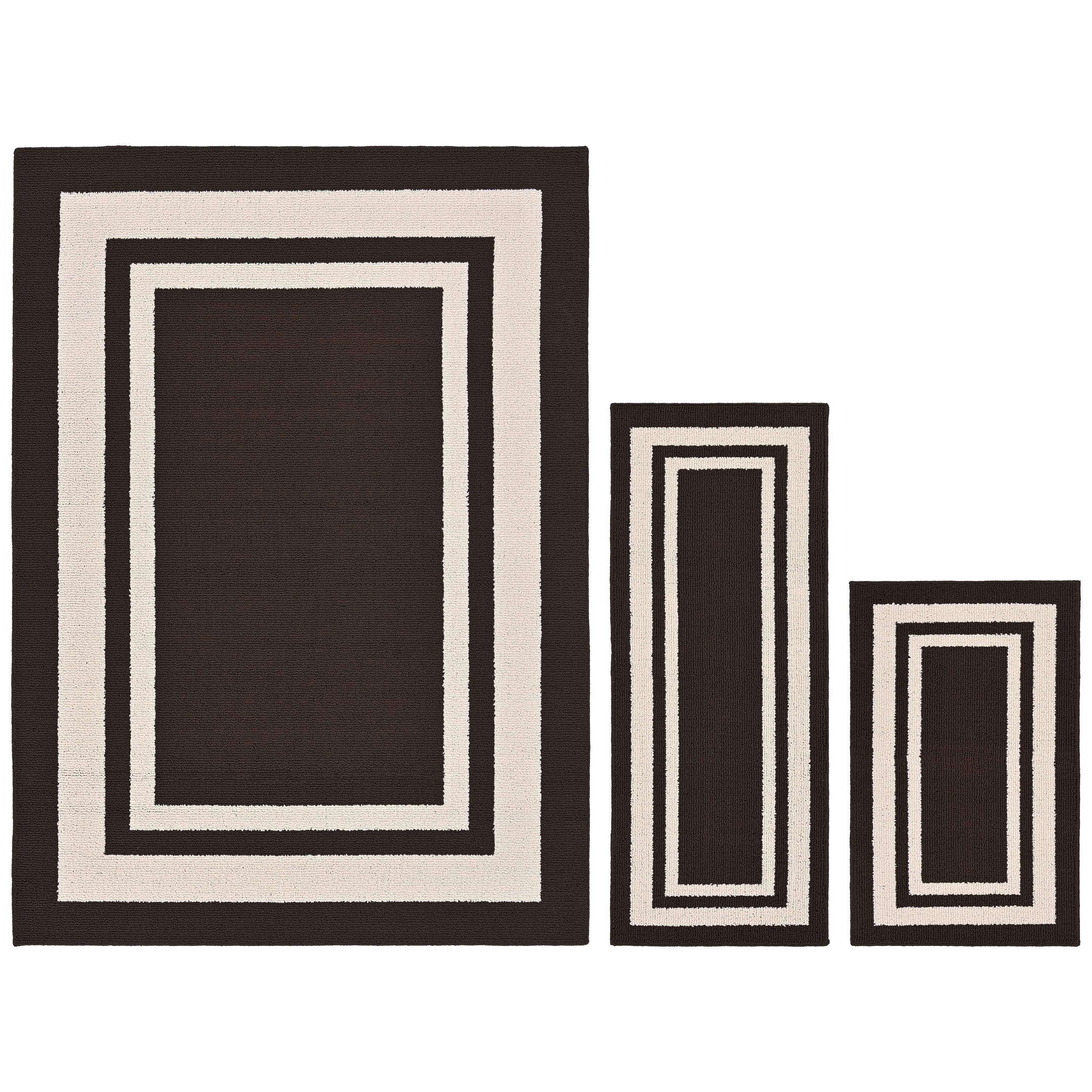 Garland Rug Borderline Polypropylene Mocha/Tan Indoor/Outdoor Rug Set ...