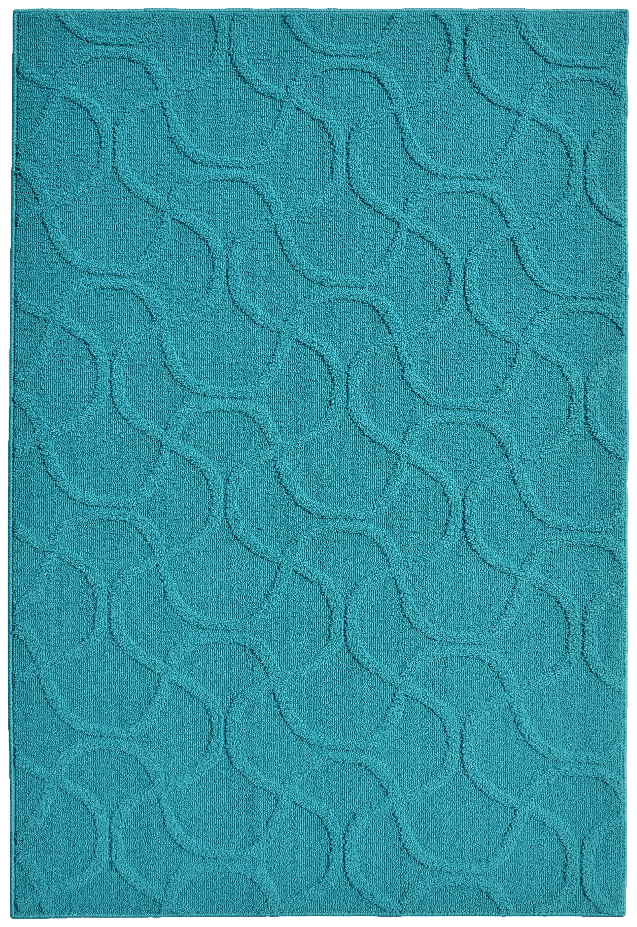 Free Shipping! Garland Rugs Brentwood Drizzle Teal 7 ft. 6 in. x 9 ft ...