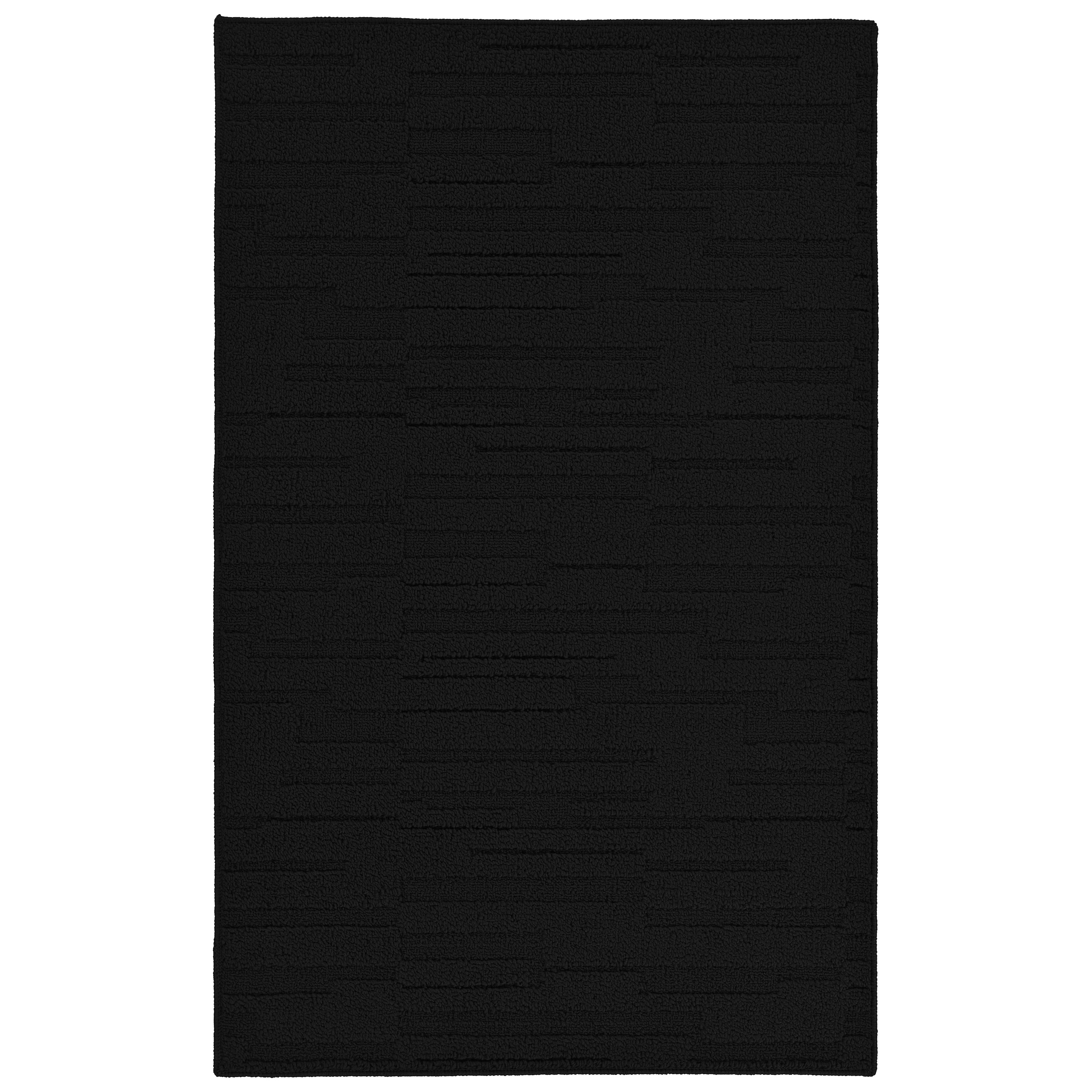 Garland Rug Brentwood Pixel Polypropylene Black Indoor Area Rug, 3' x 5 ...