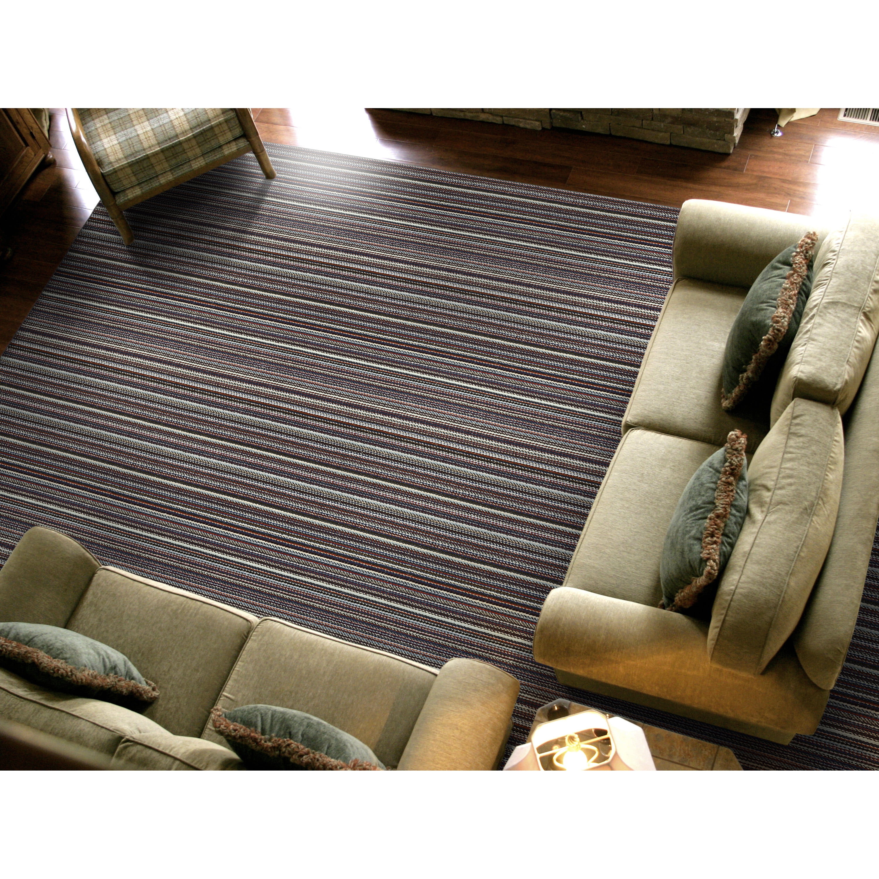 Garland Rug Carnival Stripe Assorted Multi Colors Indoor Area Rug, 12 ...