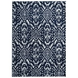 Garland Rug Denali Polypropylene Navy/Silver Indoor Area Rug, 7' x 10 ...