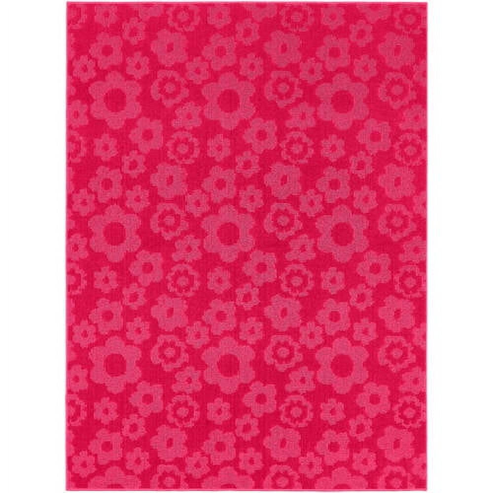 Garland Rug Flowers Bright Pink 5'x7' Novelty Indoor Area Rug - Walmart.com