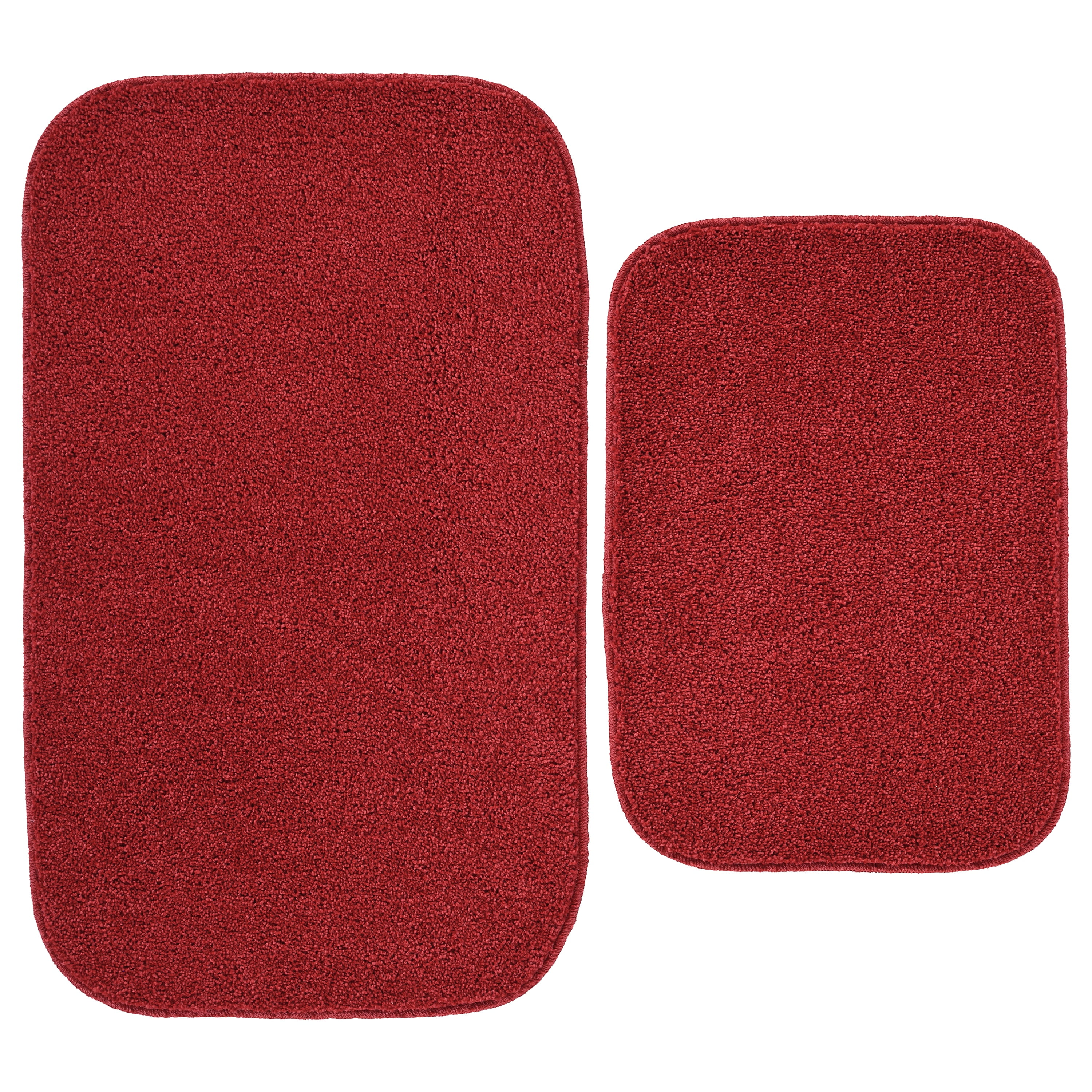 Garland Rugs Gramercy Washable Bath Rug Set 2 Piece Classic Red Non ...