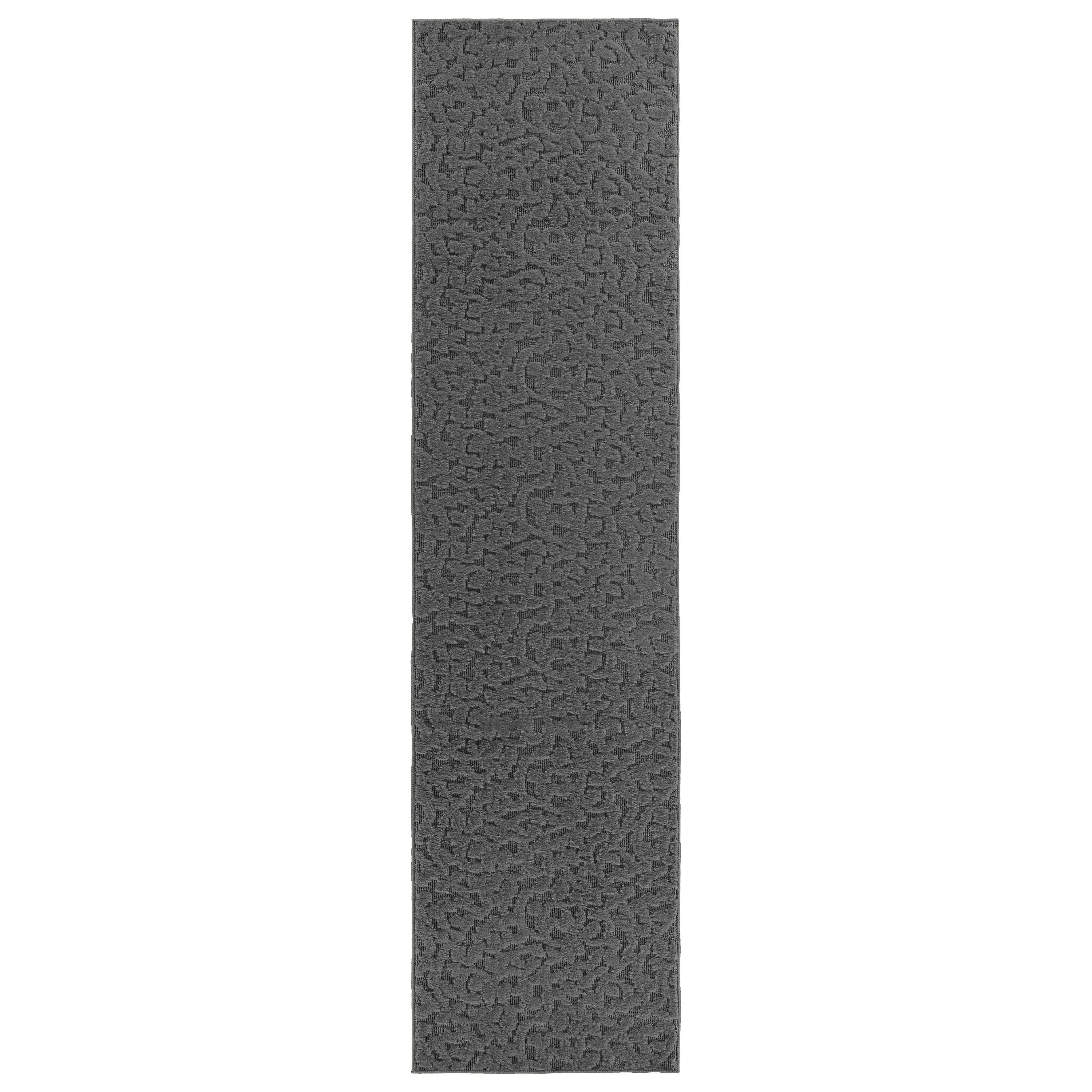 Garland Rugs Ivy Cinder Gray Runner Rug 2' x 8' Durable Non-Skid Entry ...