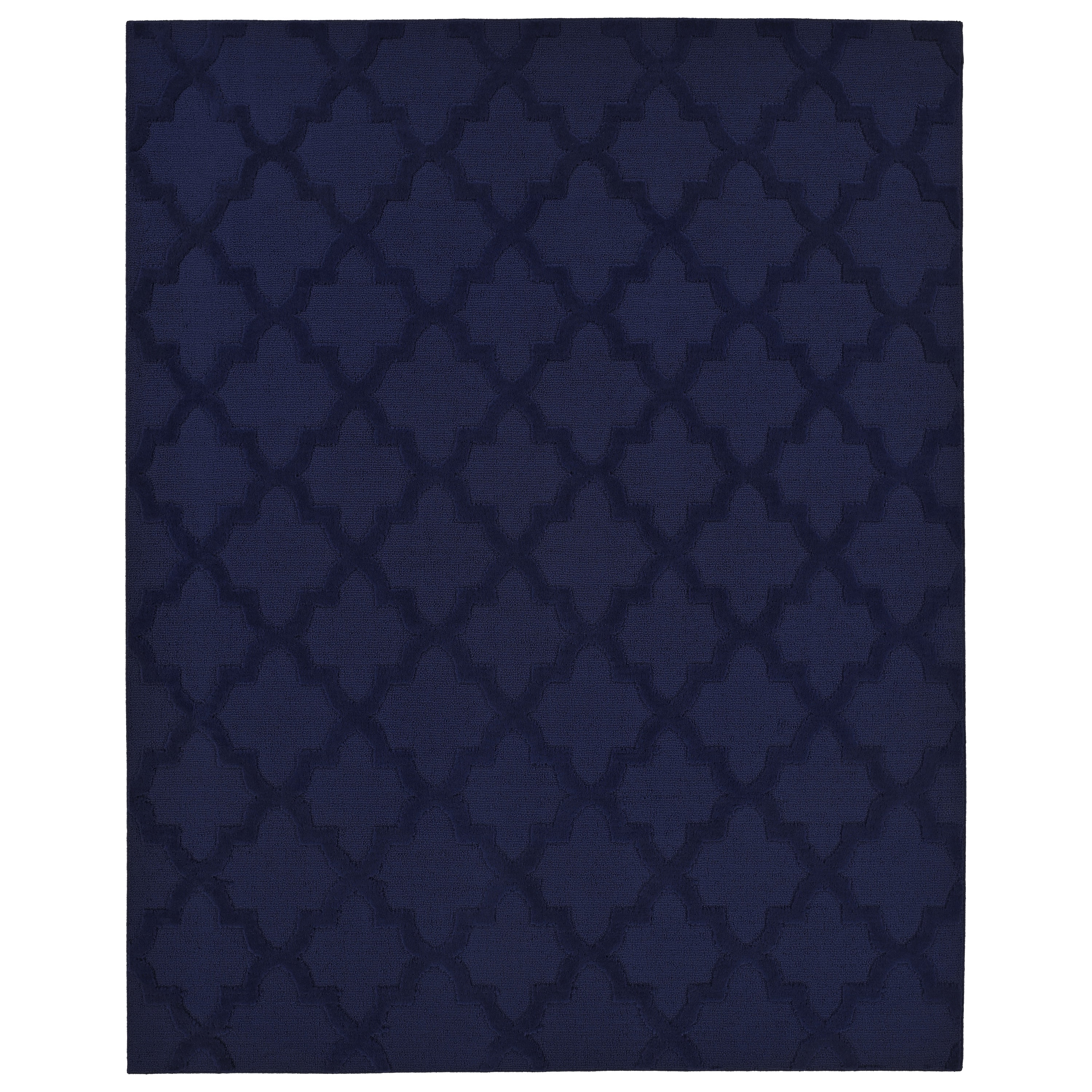 Garland Rug Quatro Polypropylene Navy Indoor Area Rug, 7'6" x 9'6 ...