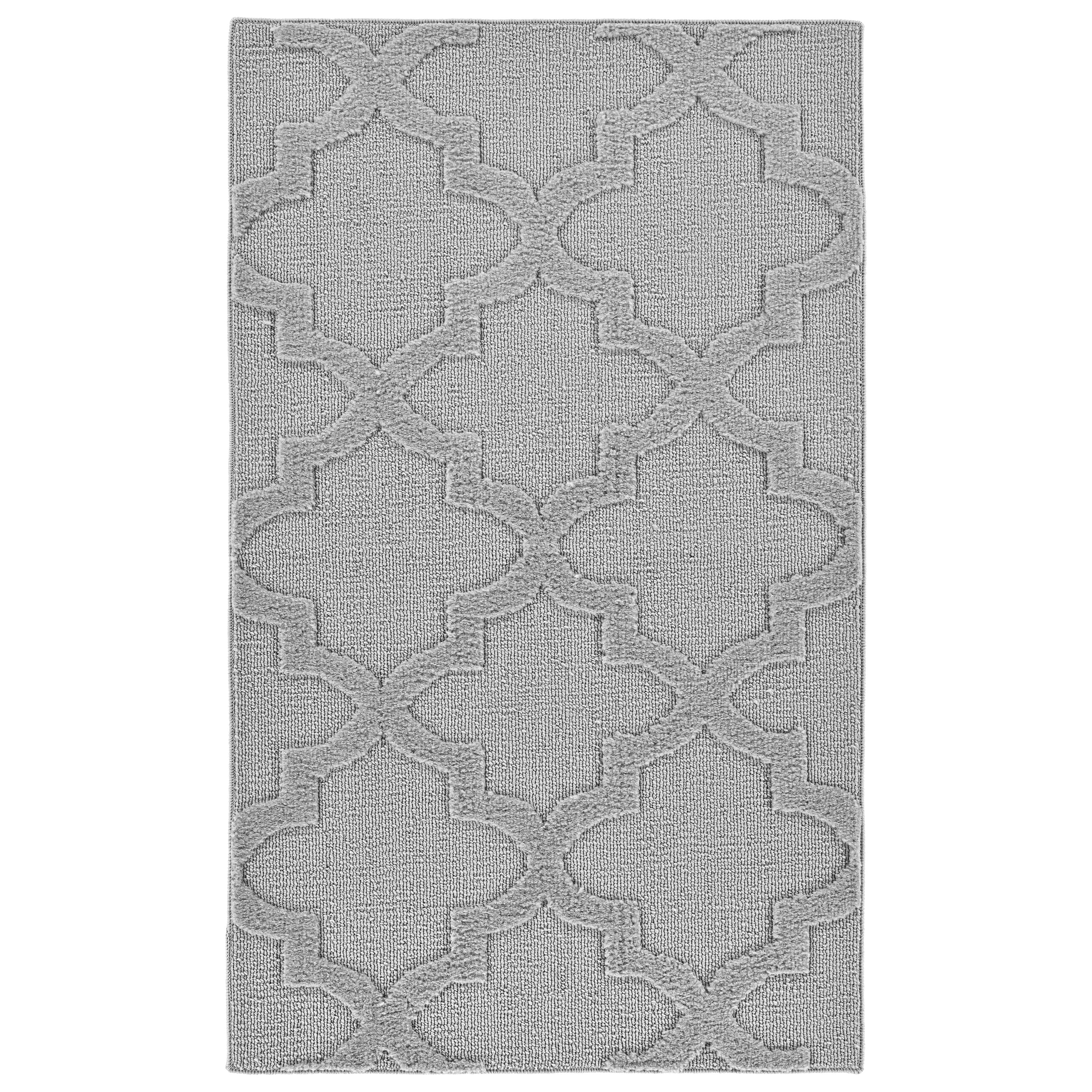 Garland Rug Quatro Polypropylene Silver Indoor Area Rug, 4' x 6 ...