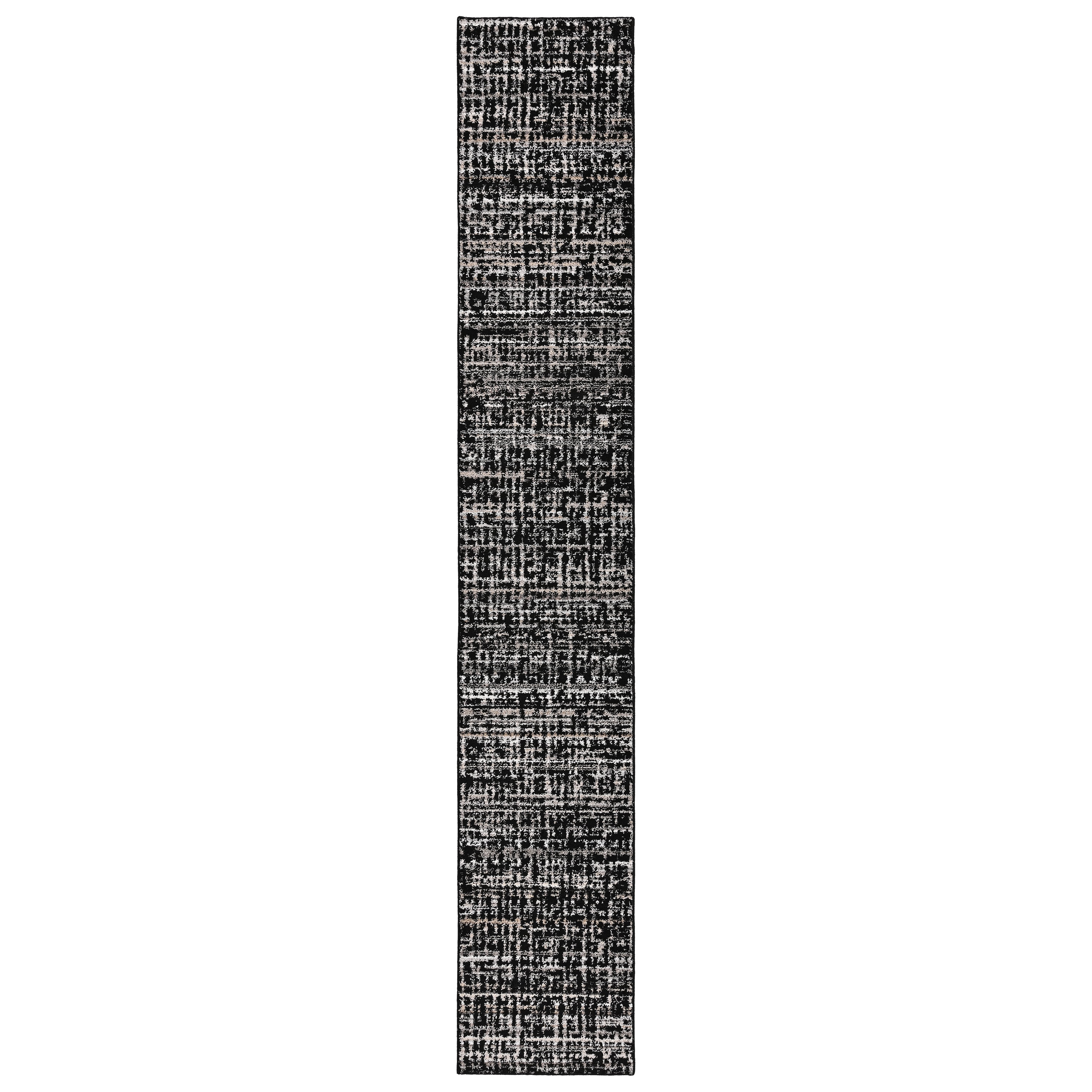 Garland Rug Rumba Black/Earth Tone Indoor Runner Rug, 3' x 12 ...
