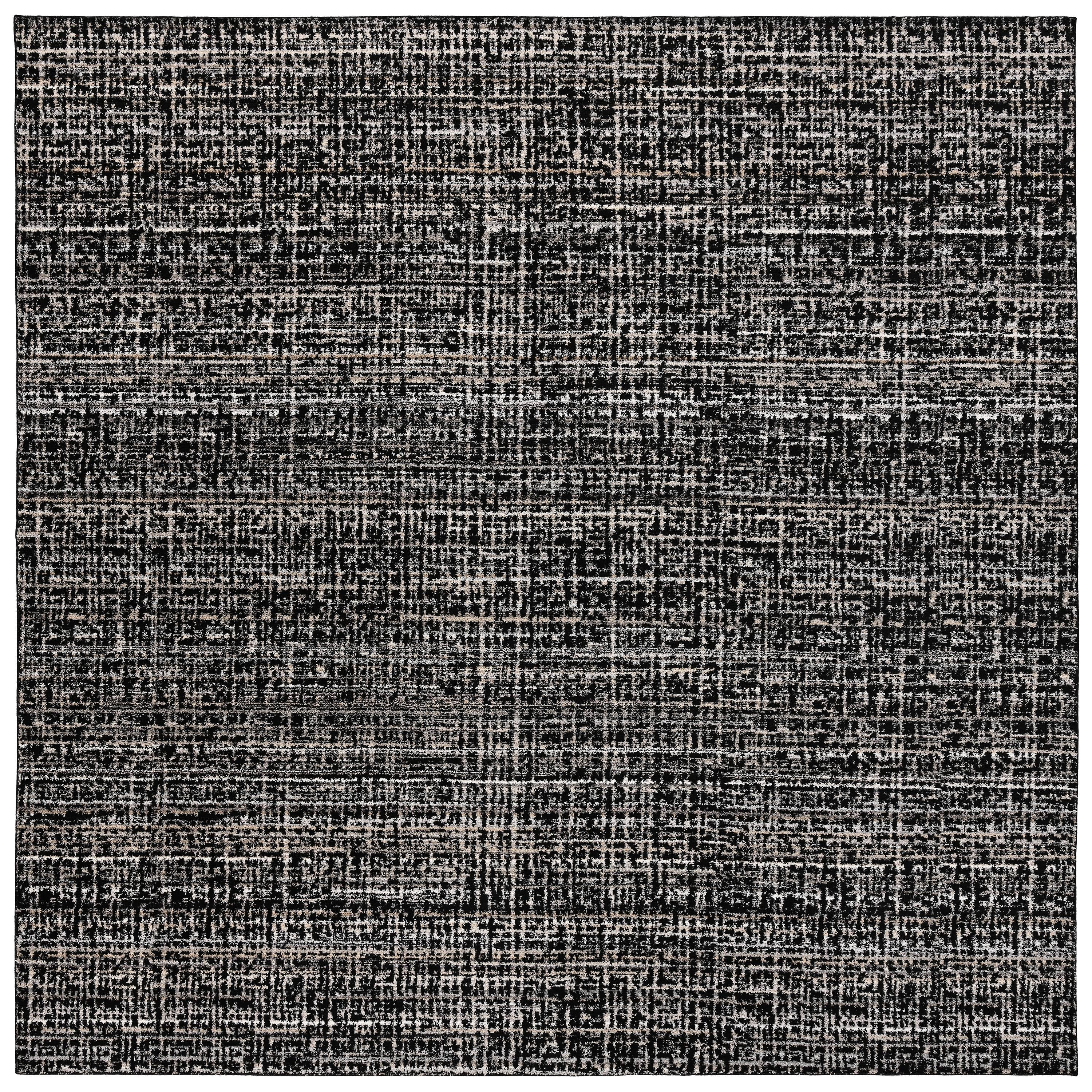 Garland Rug Rumba Polypropylene Black/Earth Tone Square Indoor Area Rug ...
