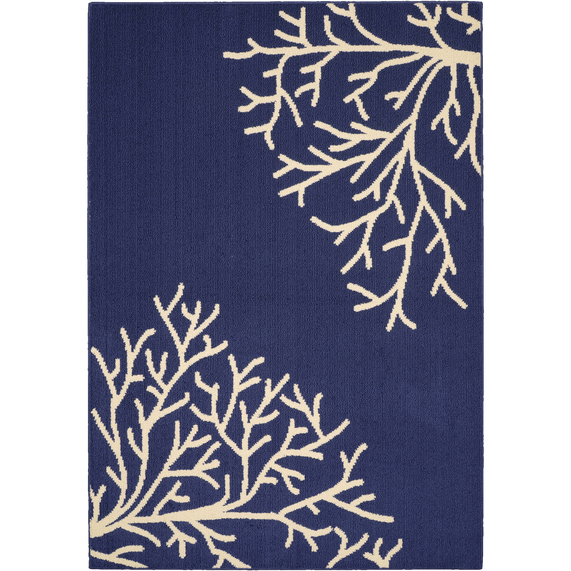 Garland Rug Sea Coral 5 Ft. x 7 Ft. Area Rug Indigo/Ivory - Walmart.com