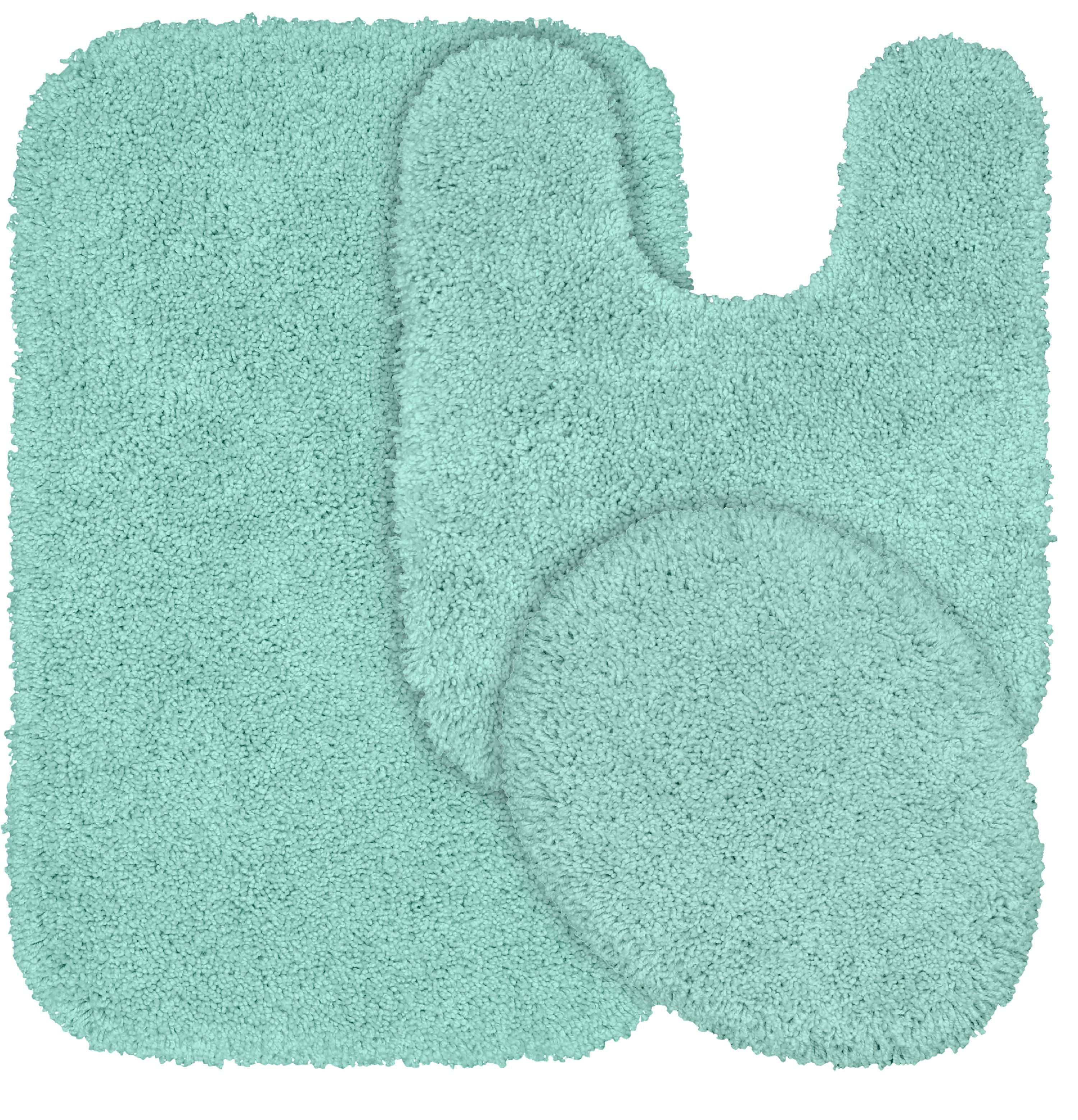 Garland Rugs Serendipity Washable Nylon Bath Rug Set 3 Piece Sea Foam ...