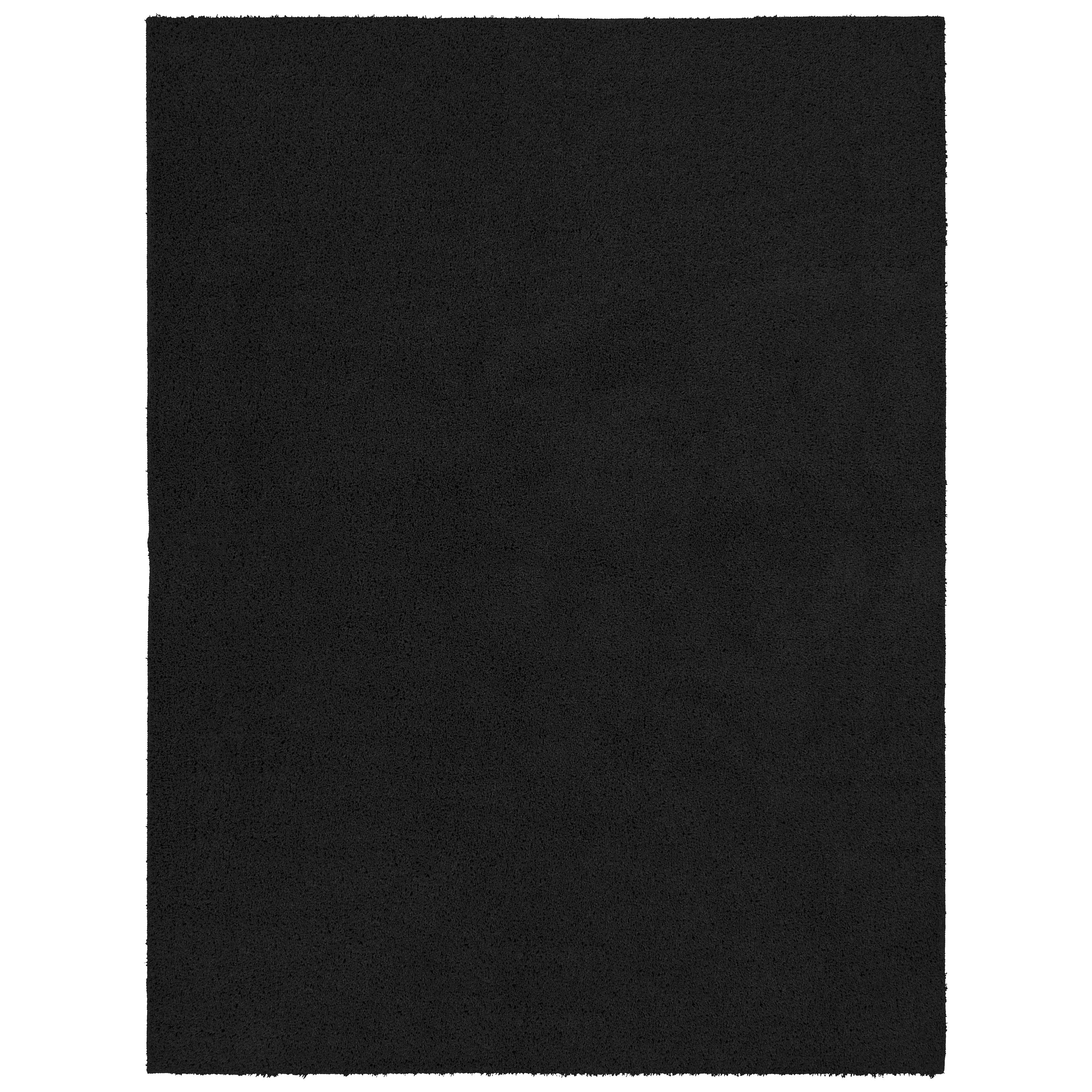 Garland Rug Large Room Size Skyline Shag 9 ft. x 12 ft. Solid Black ...
