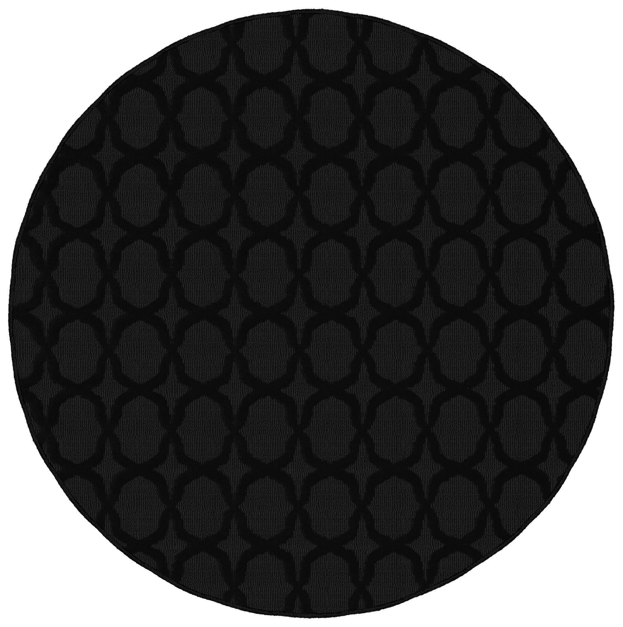 Garland Rug Sparta Black Round Indoor Area Rug, 5' x 5' - Walmart.com
