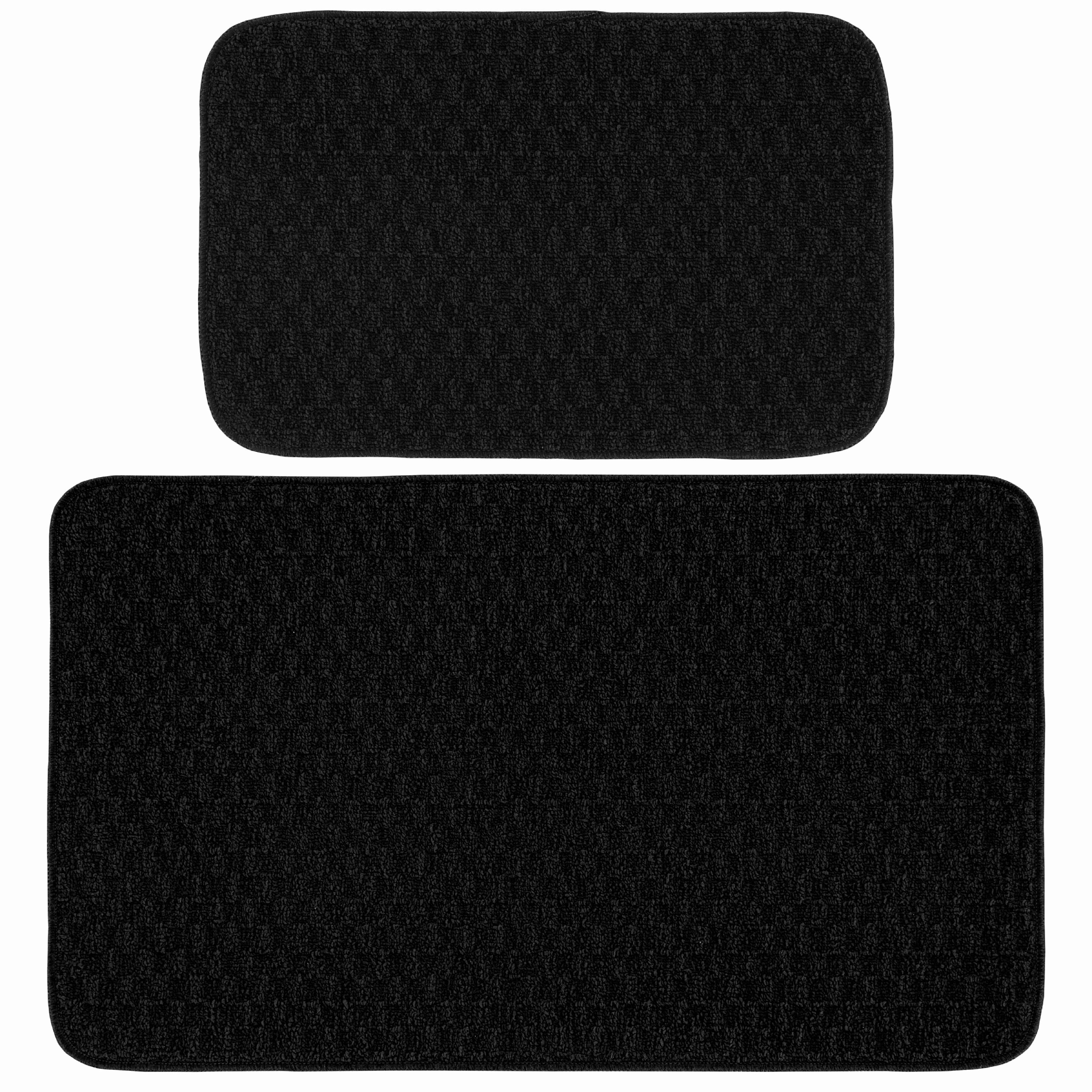 Garland Rug Town Square Black Kitchen Rug Set, 2 Piece Set (18"x30 ...