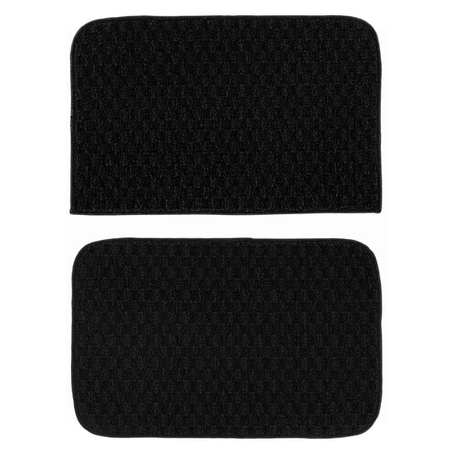 Garland Rug Town Square Black Kitchen Rug Set, 2 Piece Sliced Set (18 ...