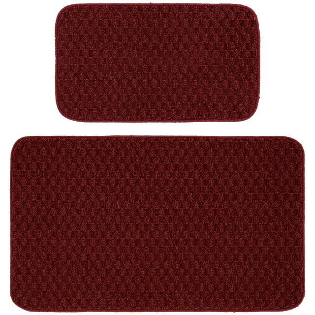 Garland Rug Town Square Chili Red Kitchen Rug Set, 2 Piece Set (18"x30 ...