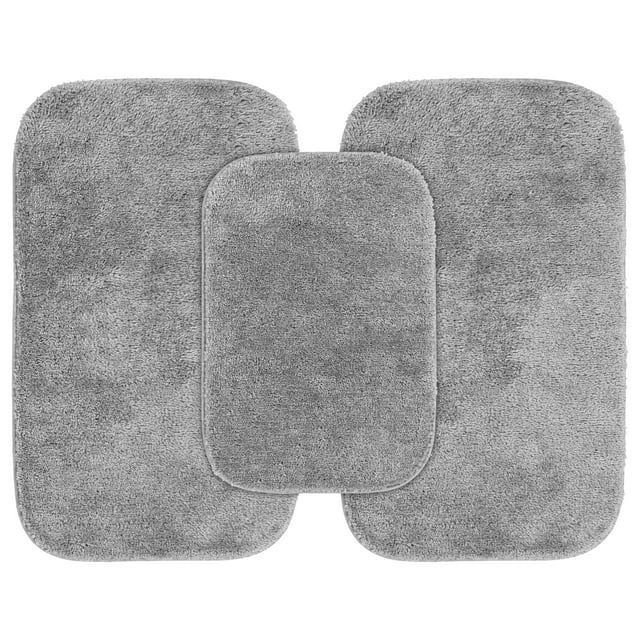 Garland Rug Traditional 3 Piece Nylon Washable Bathroom Rug Set No Lid ...
