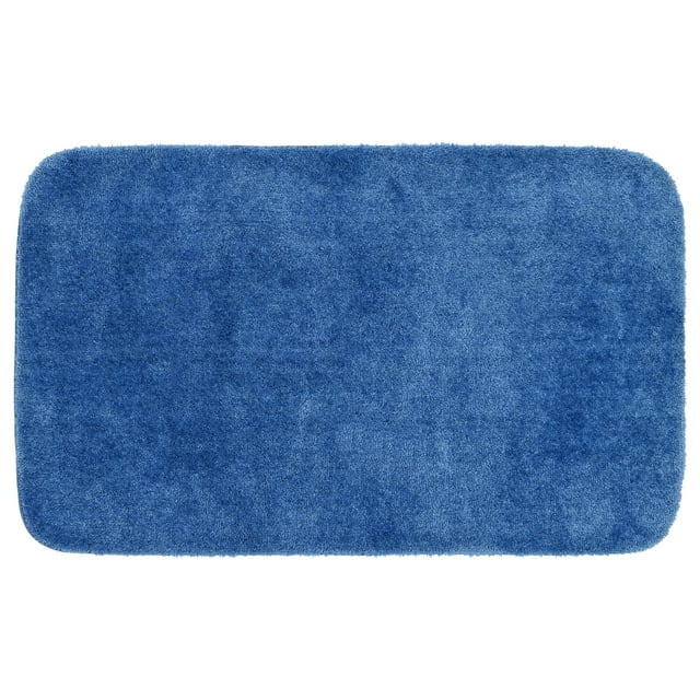 Garland Rug Traditional Washable Nylon Electric Blue Bath Rug, 30" x 50 ...