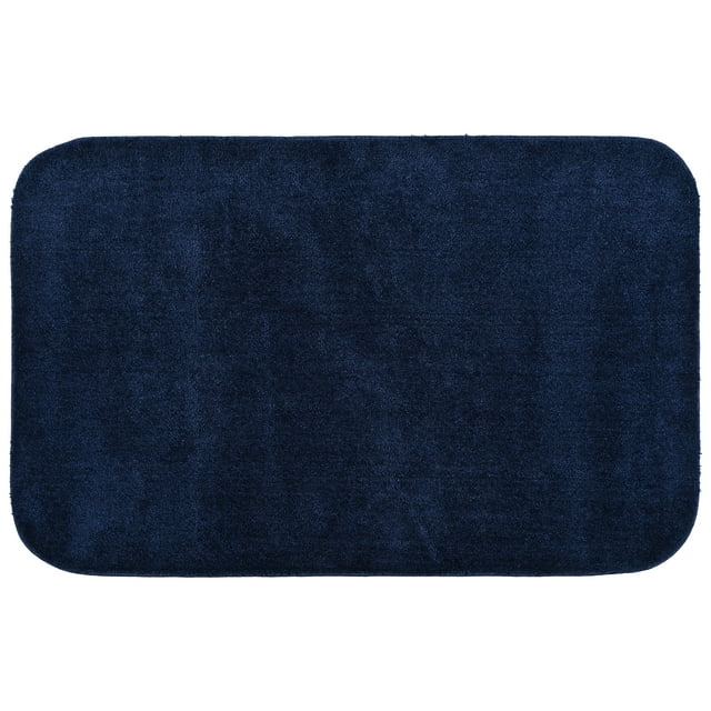 Garland Rug Traditional Washable Nylon Navy Bath Rug, 30" x 50 ...