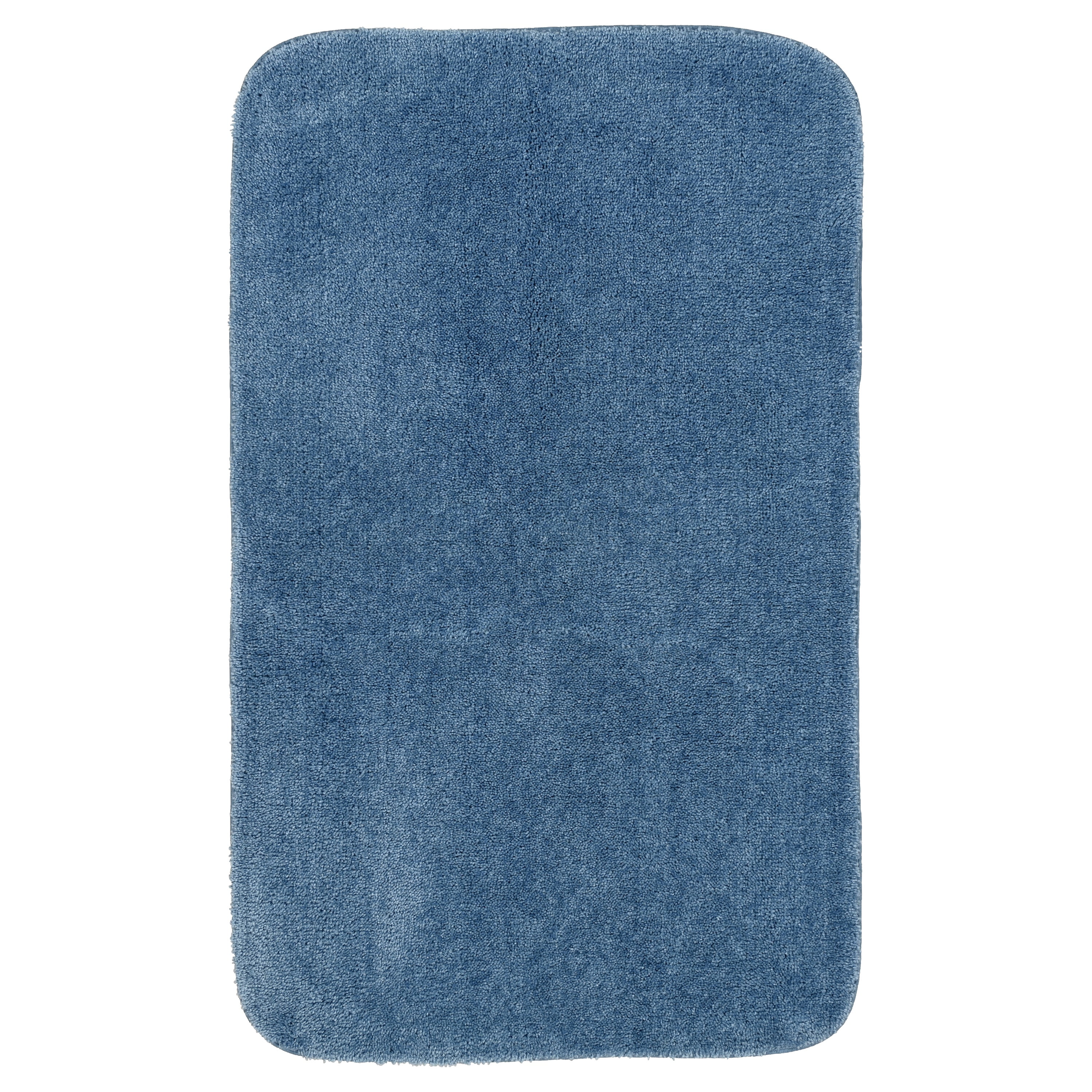Garland Rug Traditional Washable Nylon Basin Blue Bath Rug, 30" x 50 ...