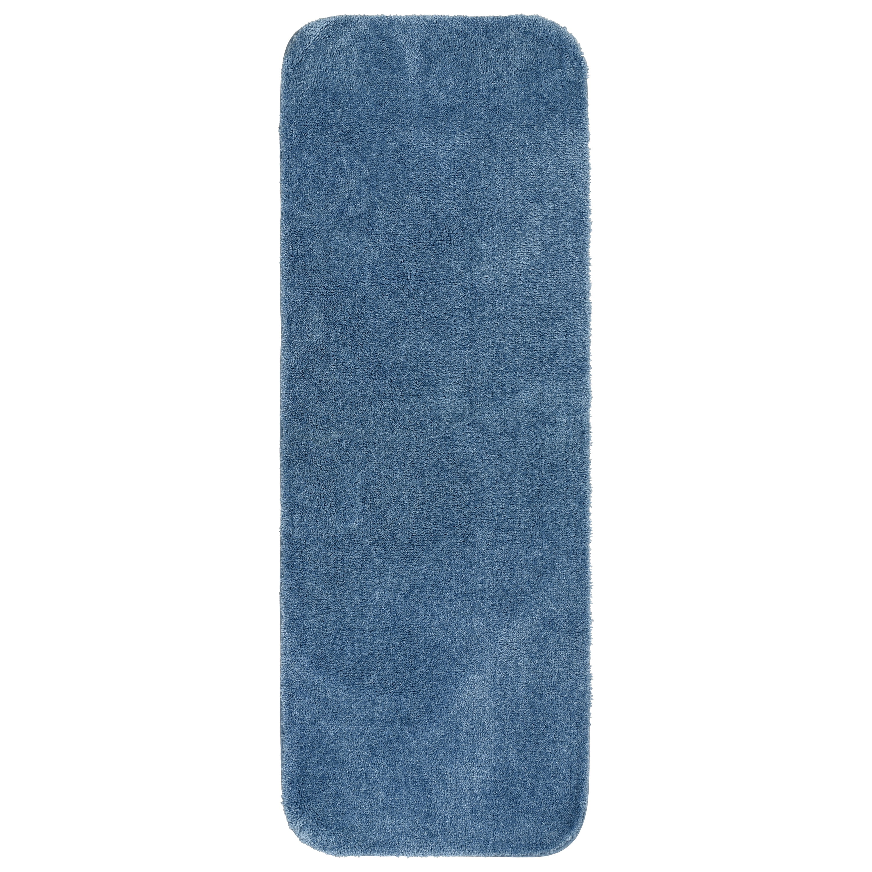 Garland Rug Traditional Washable Nylon Basin Blue Bathroom Runner, 22 ...