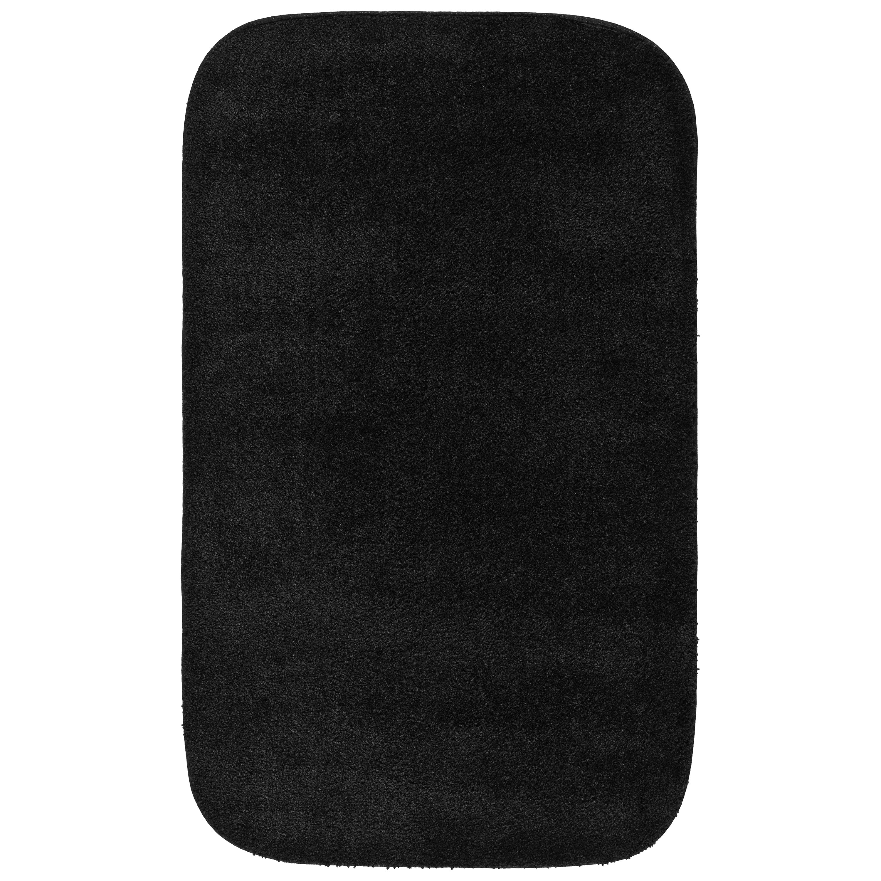 Garland Rug Traditional Washable Nylon Black Bath Rug, 24" x 40 ...
