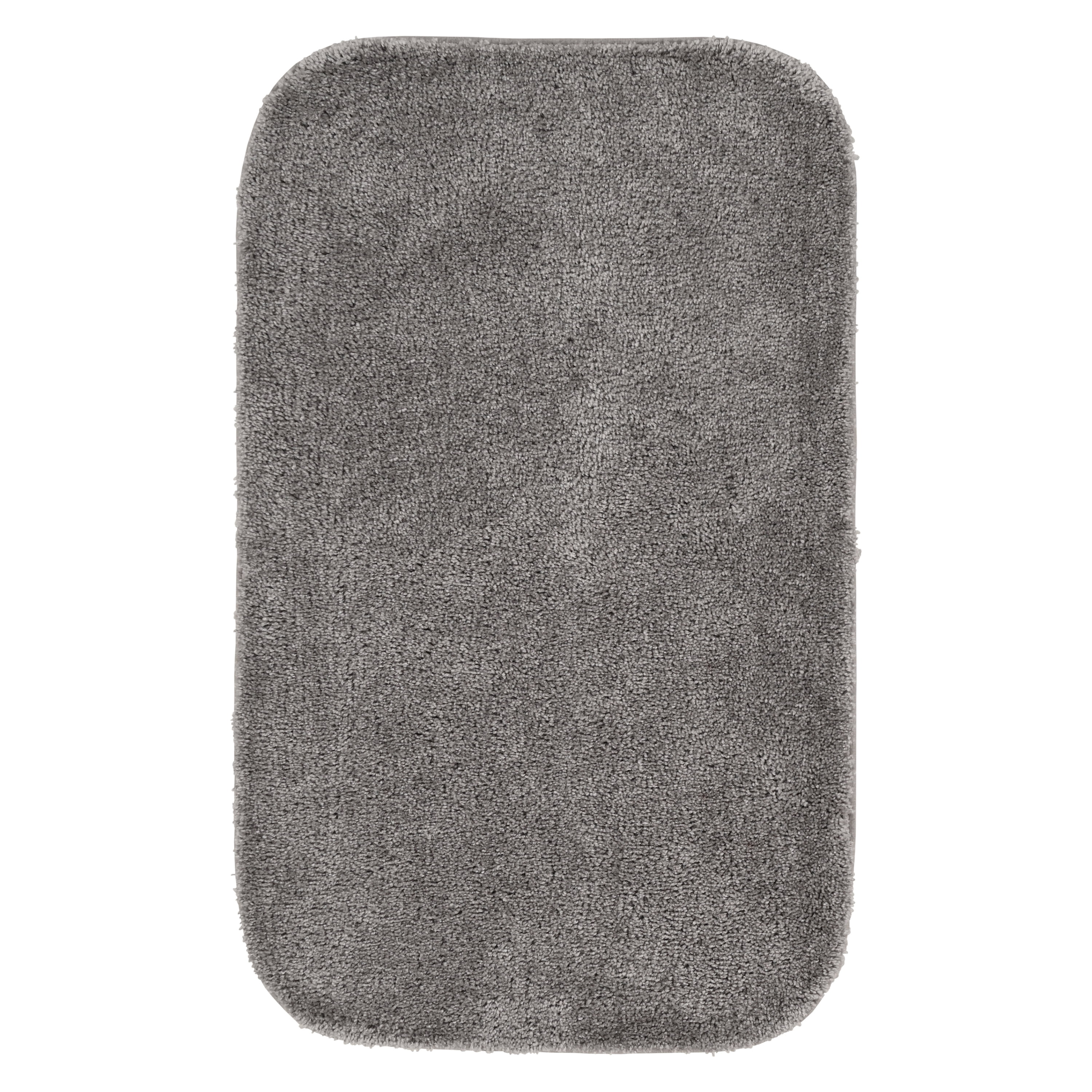 Garland Rug Traditional Washable Nylon Medium Gray Bath Rug, 24" x 40 ...
