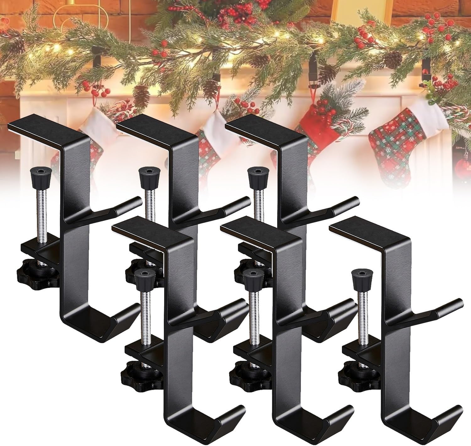 Garland and Stocking Mantel Holders, 2 in 1 Mantle Hangers Heavy Duty ...