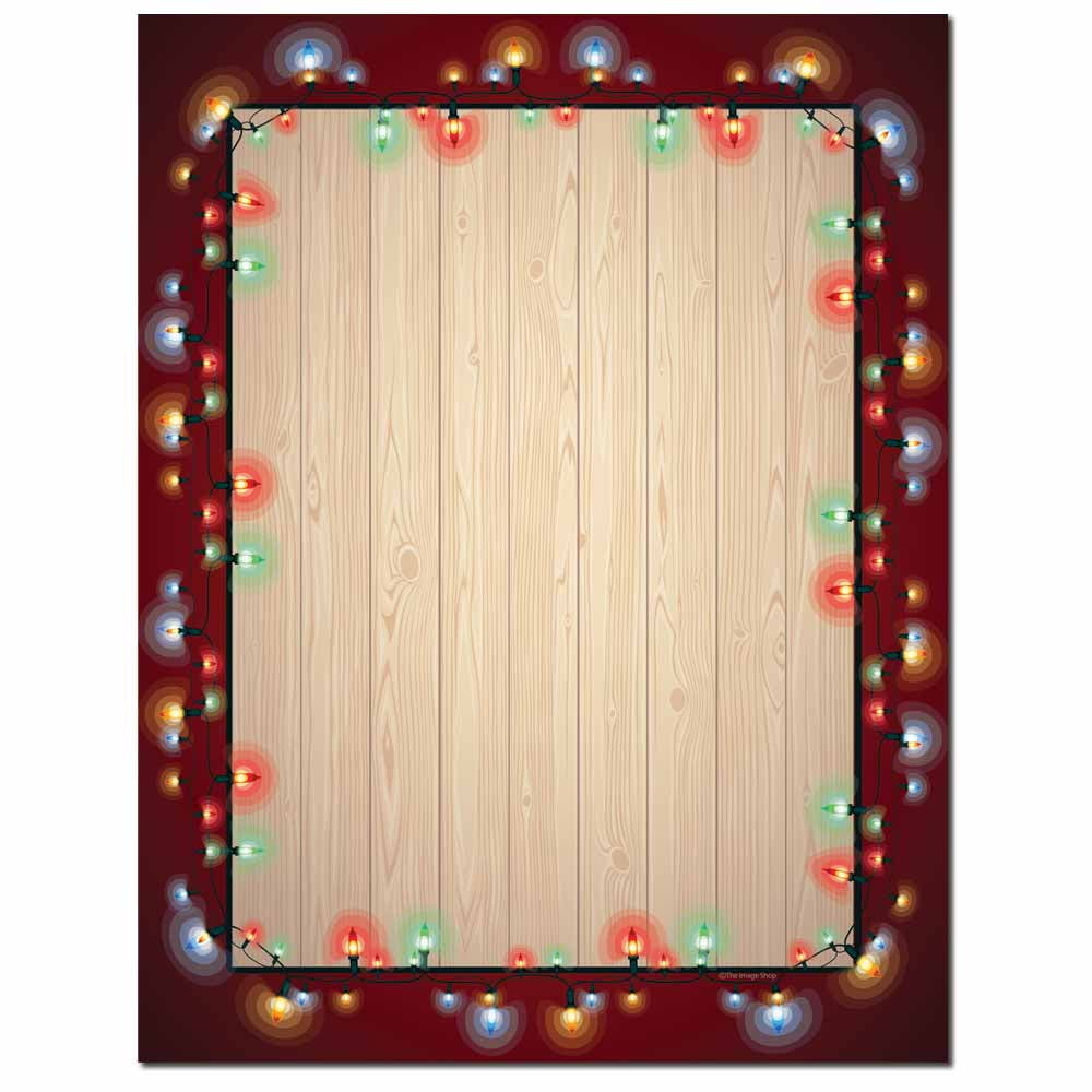 Garland of Lights Letterhead Printer & Copy Christmas, Holiday Paper ...