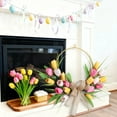 Garlands For Decoration Easter Artificial Tulips Wreath Wrought Iron ...