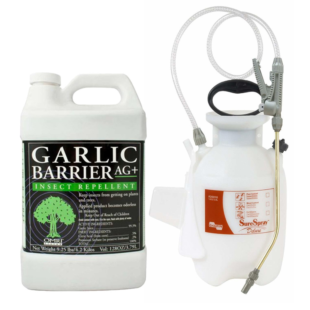 Garlic Barrier AG+ Bug & Insecticide Spray (1 Gallon) with Hand Pump ...
