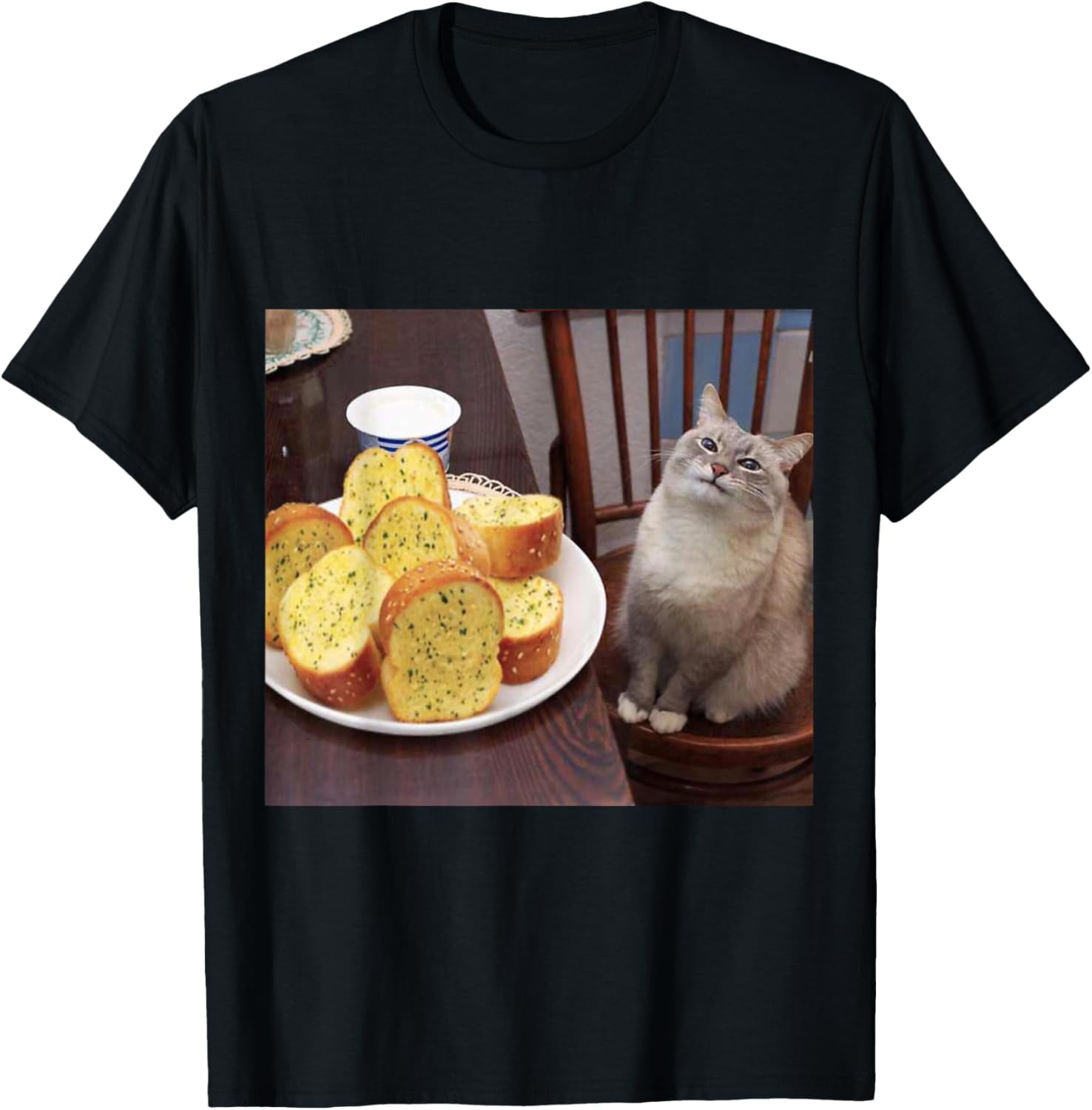 Garlic Bread Cat Meme Funny T-Shirt - Walmart.com