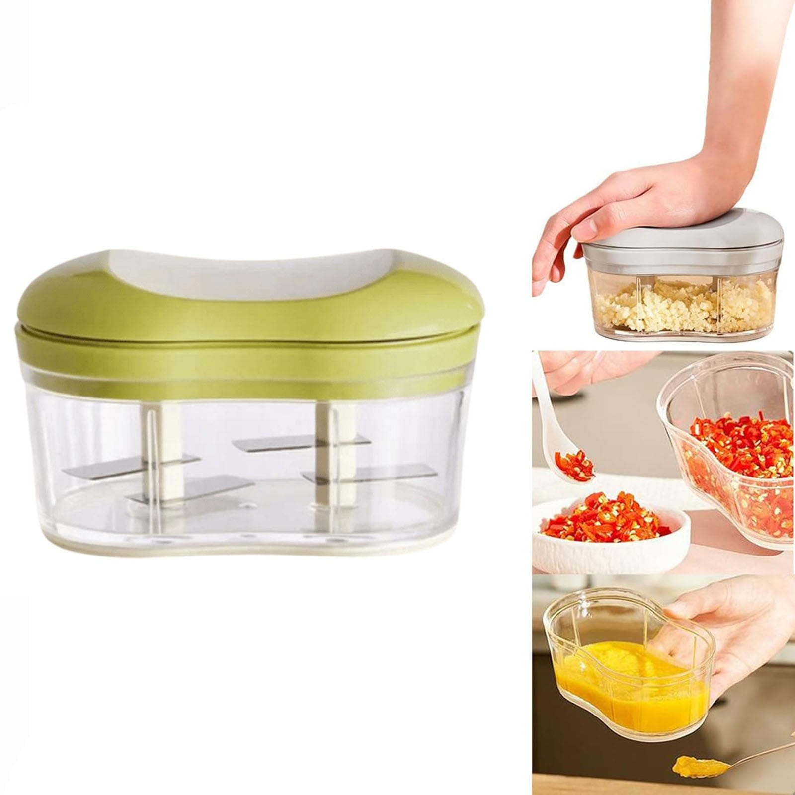 Garlic Chopper Hand Push Garlic Mincer Manual Garlic Press | Portable ...