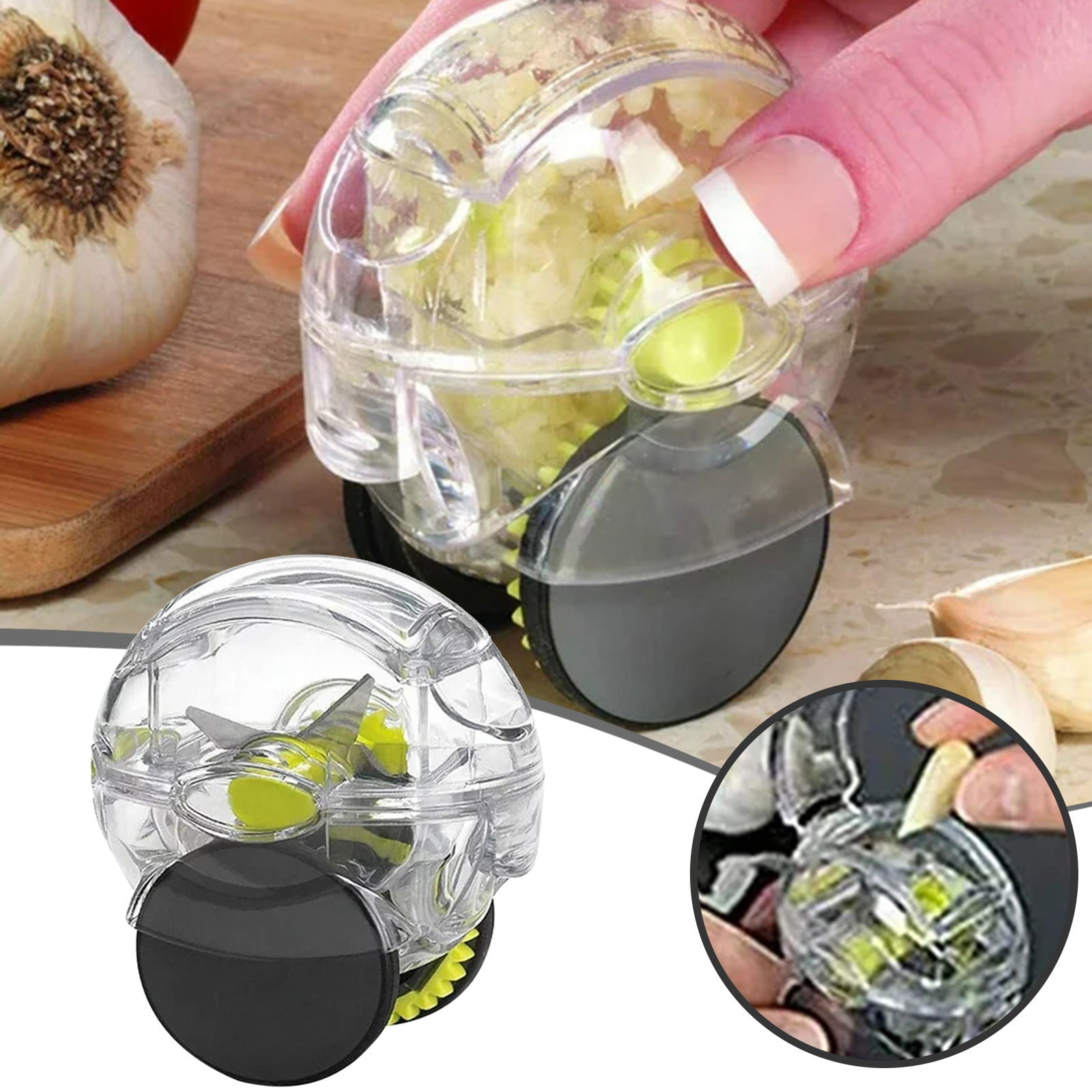 Garlic Chopper,Handheld Garlic Mincer with Rolling Action,Easy to Use ...