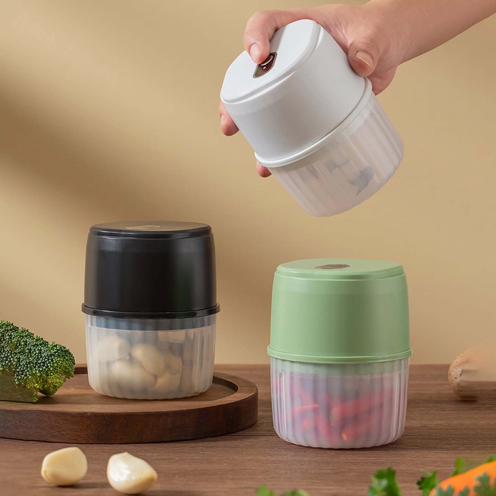 Garlic Chopper Mincer Press, Stainless Steel Food Processor, 250Ml ...