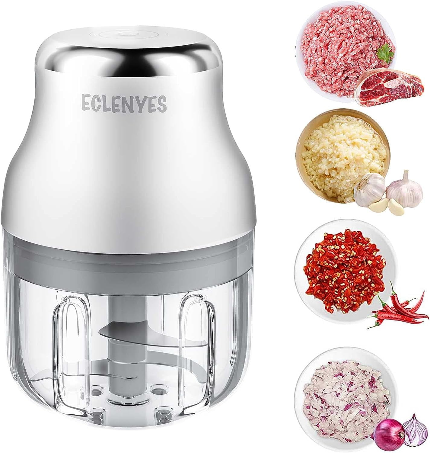 Garlic Chopper, Mini Food Processor, USB Rechar able Mini Chopper ...