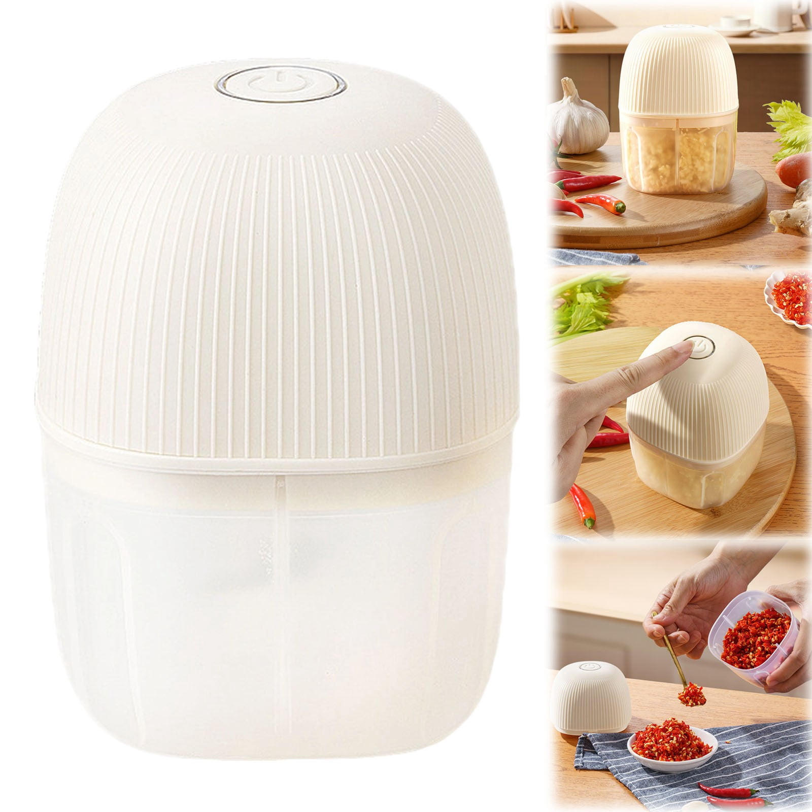Garlic Chopper Mini Portable USB Garlic Chopper Mincer Masher Vegetable ...