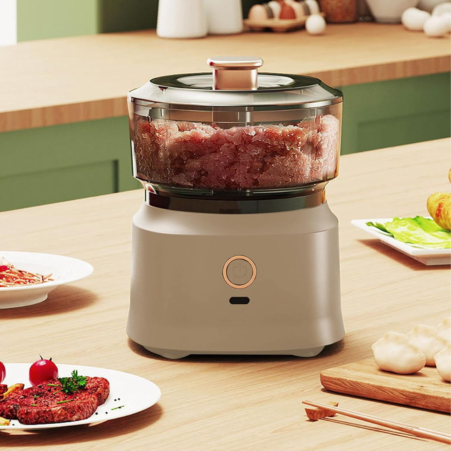 Garlic Chopper Portable Mini Food Processor Wireless Vegetable Masher ...