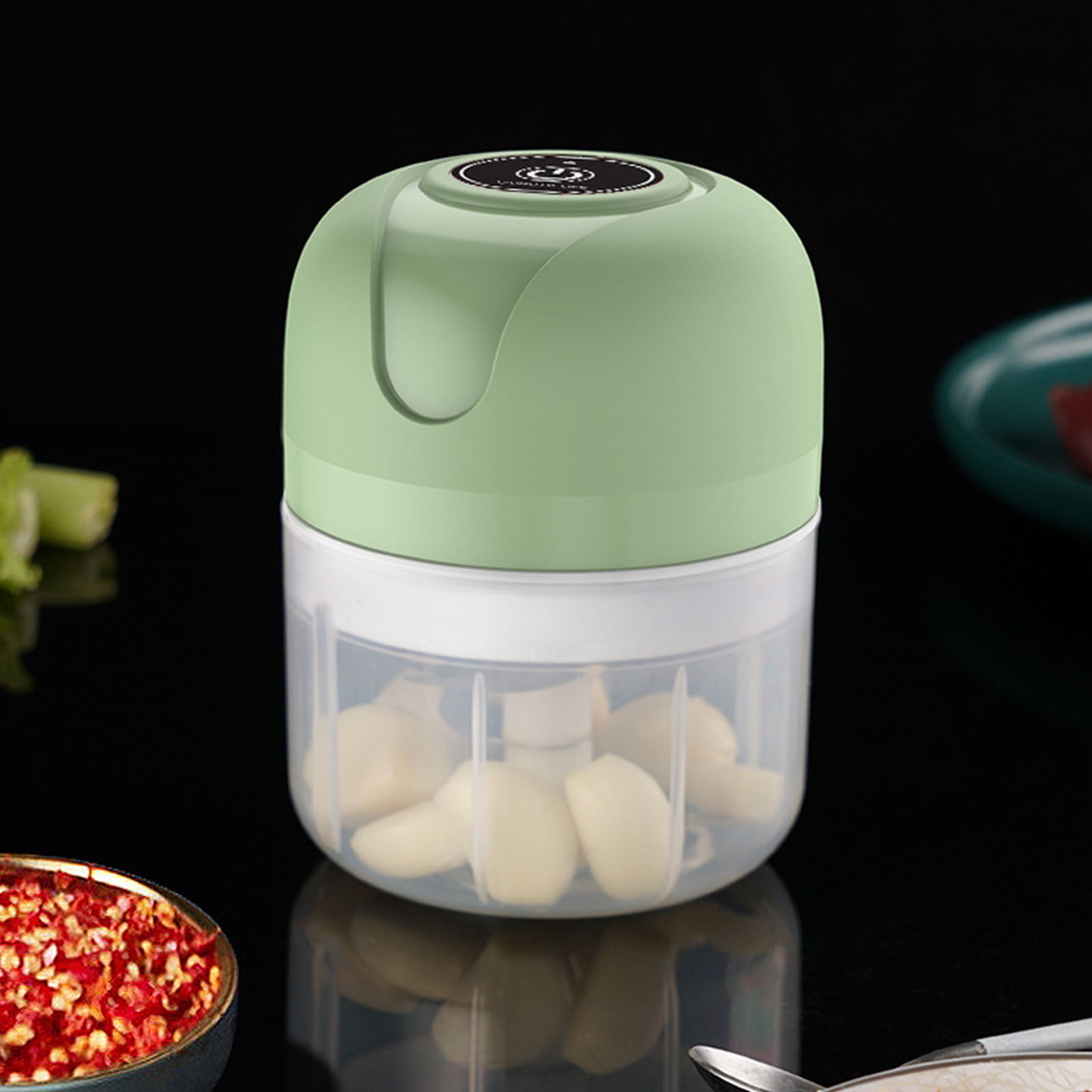 Garlic Chopper, Portable Wireless Food Processor, 100ml Capacity USB ...
