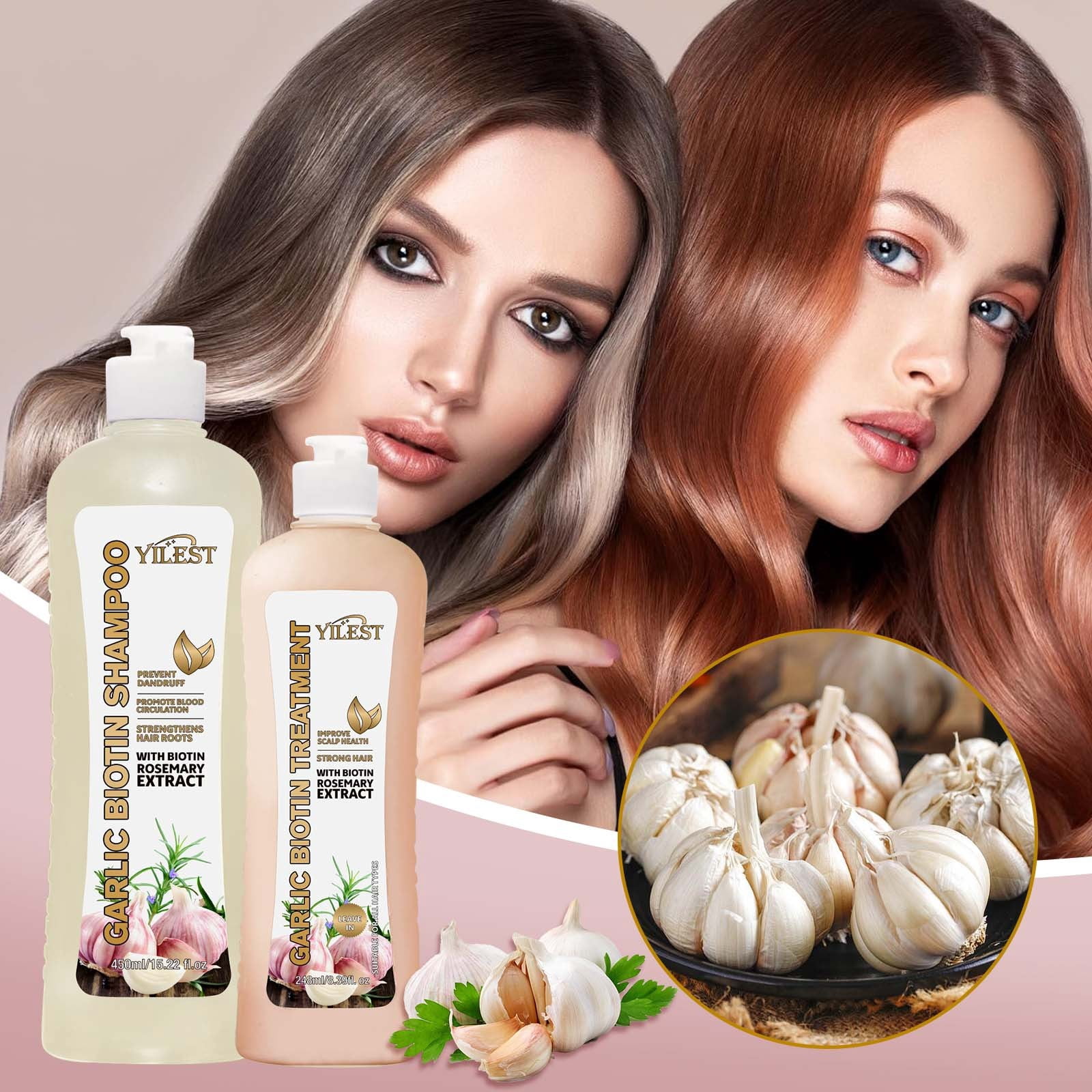 Garlic Cleansing Oil-control Softening Shampoo Conditioner Set, 900ml ...
