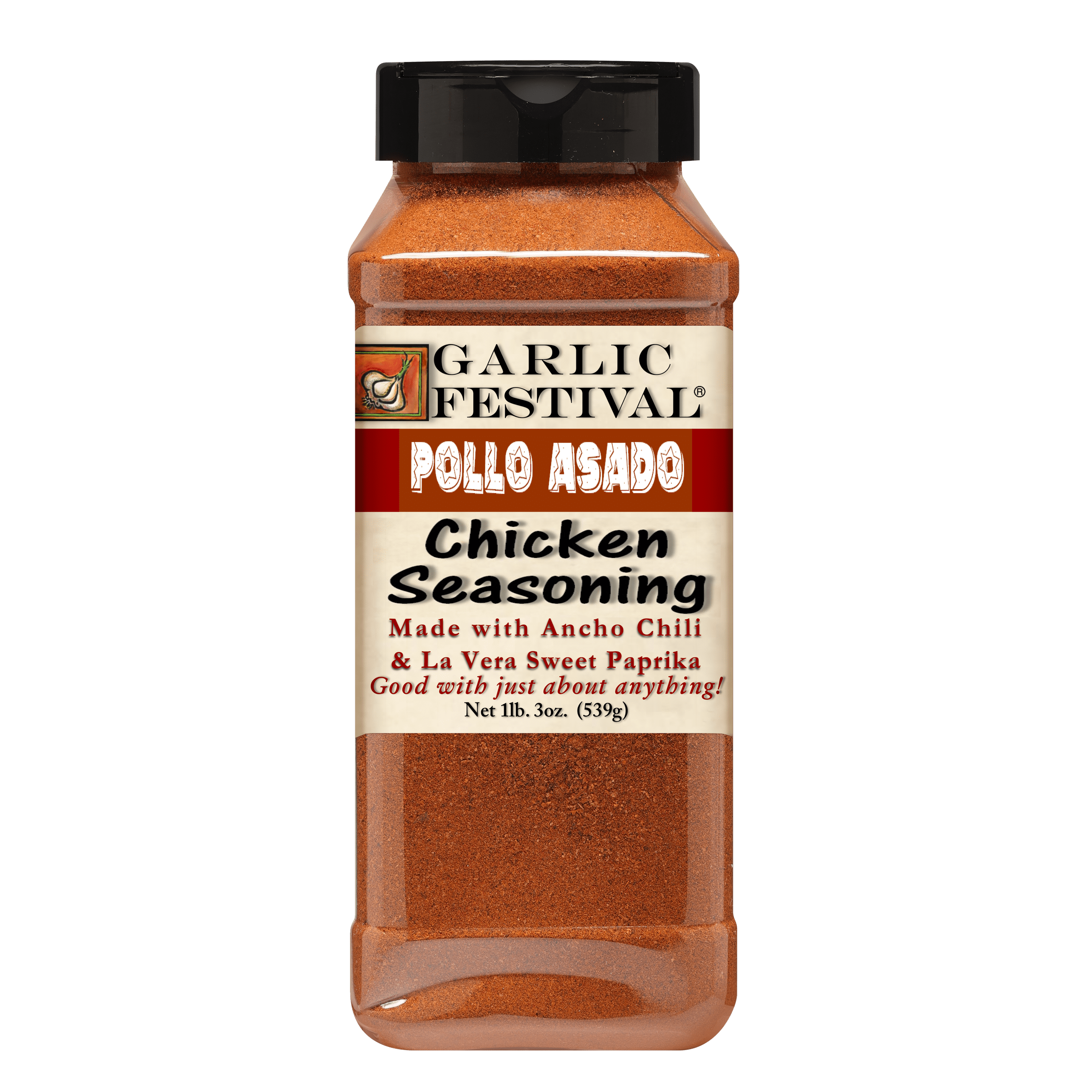 Garlic Festival Foods Pollo Asado Seasoning Grande Net Wt. 1lb 3oz ...