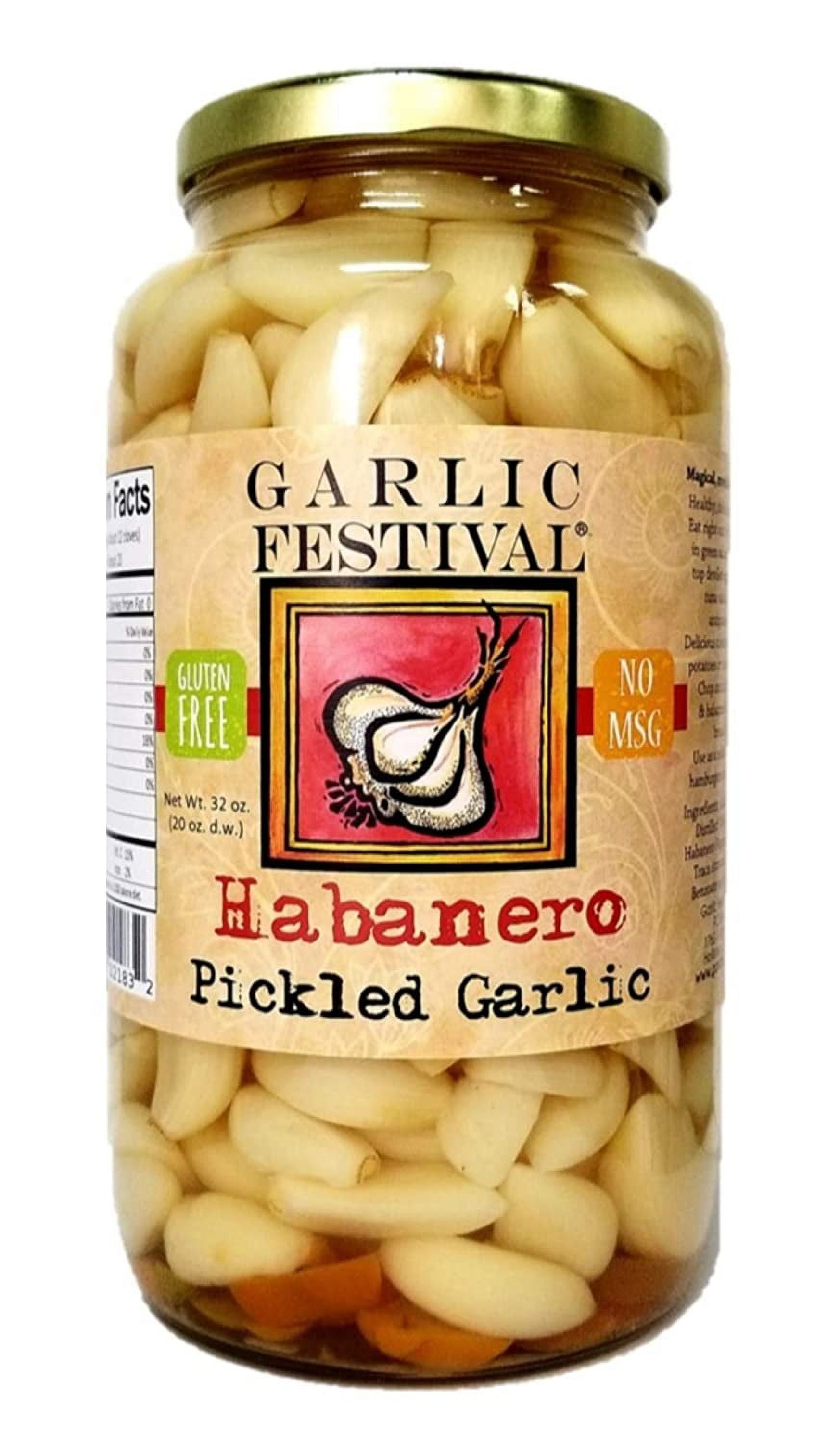 Garlic Festival Habanero Pickled Garlic Cloves in a Jar - Habanero ...